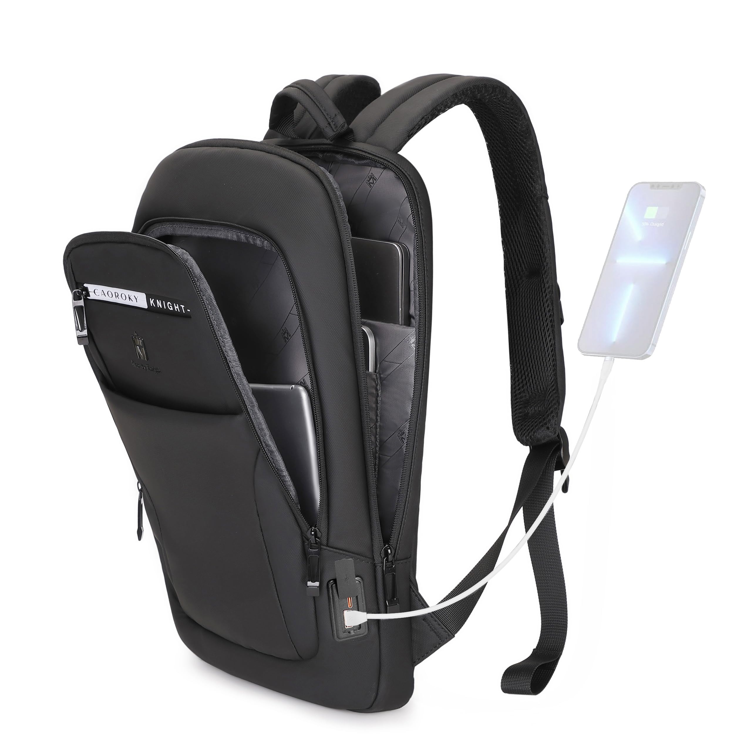 Amazon.com: Caoroky knight Backpack Laptop Men 15.6 inch Slim Work ...