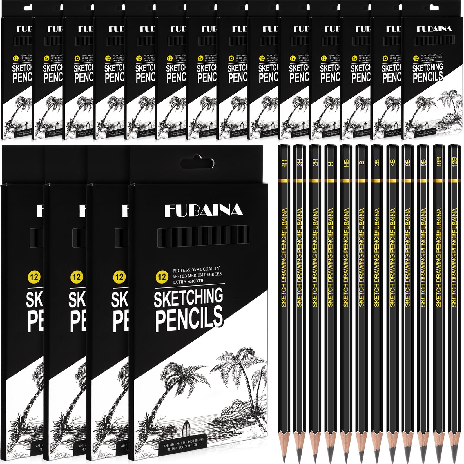 Amazon.com : Humyoun 216 Pcs Drawing Sketching Pencil Set Graphite ...