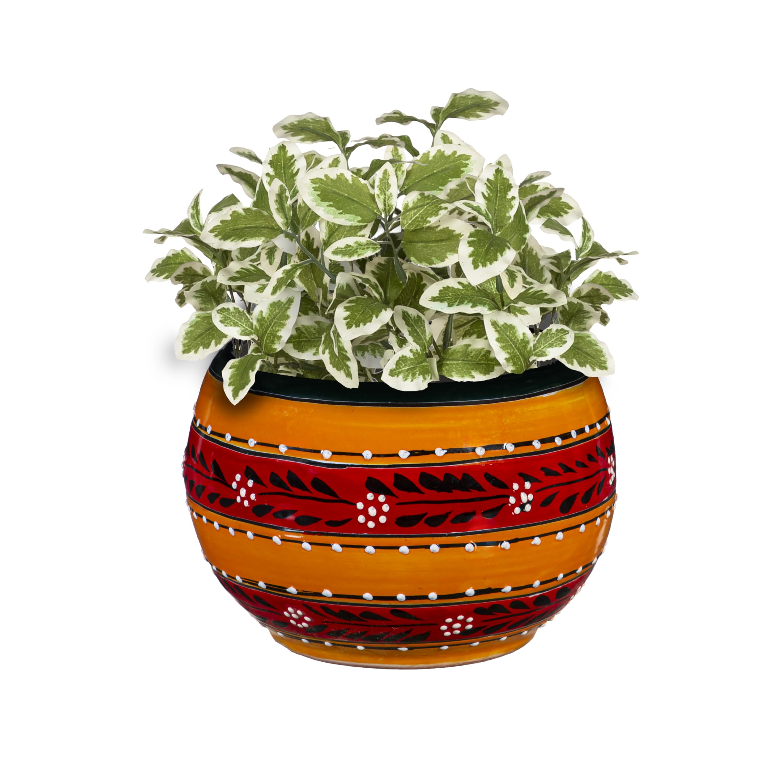 Snapklik.com : Talavera Mexican Pottery Ceramic 9 In Stripped Orange ...