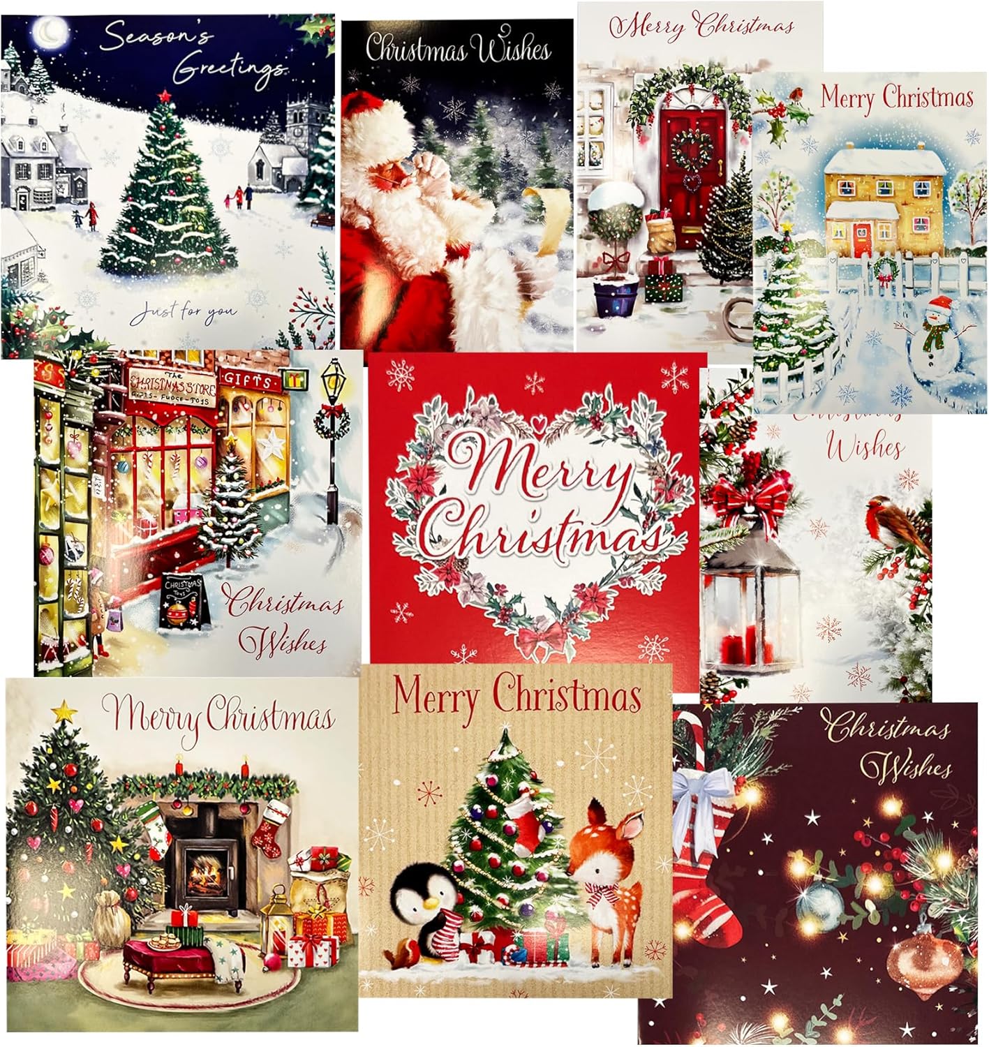 Christmas Cards Pack of 50 Each Xmas Card multipack has 10 different ...