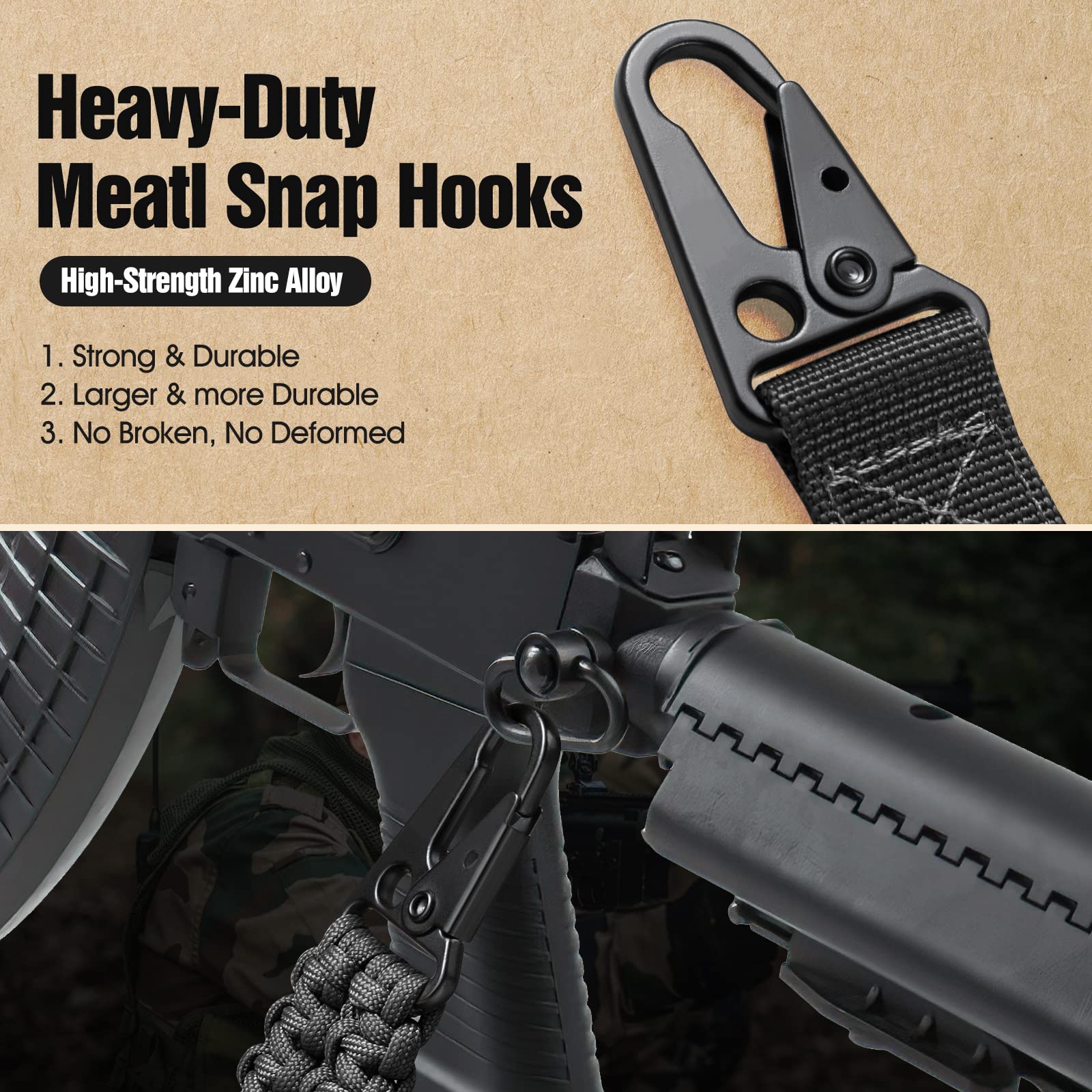 Snapklik.com : VVAAGG 2 Point QD Rifle Sling Adjustable 550 Paracord ...