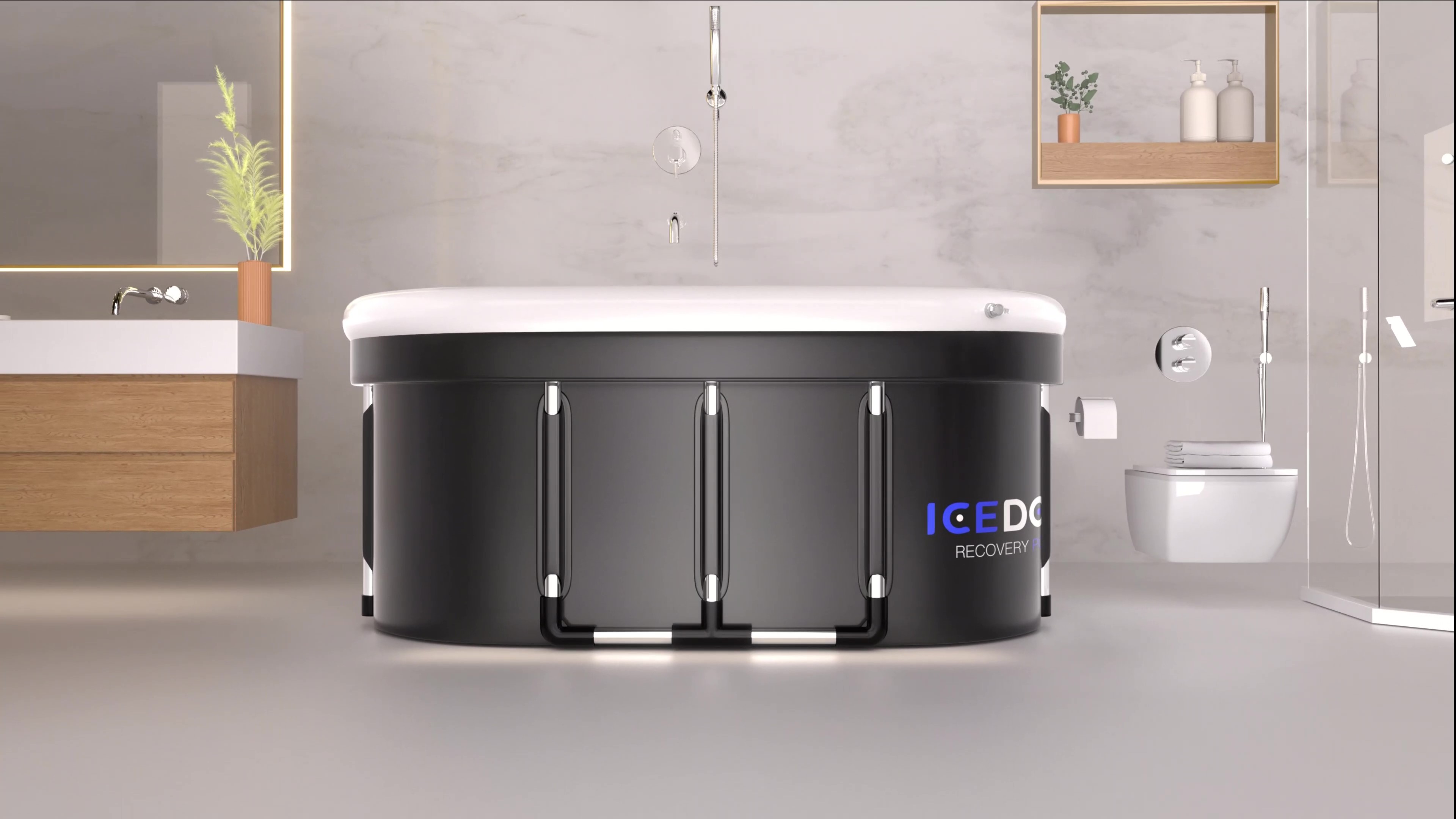Watch Oval shaped ice bath installation video tutorial on Amazon Live