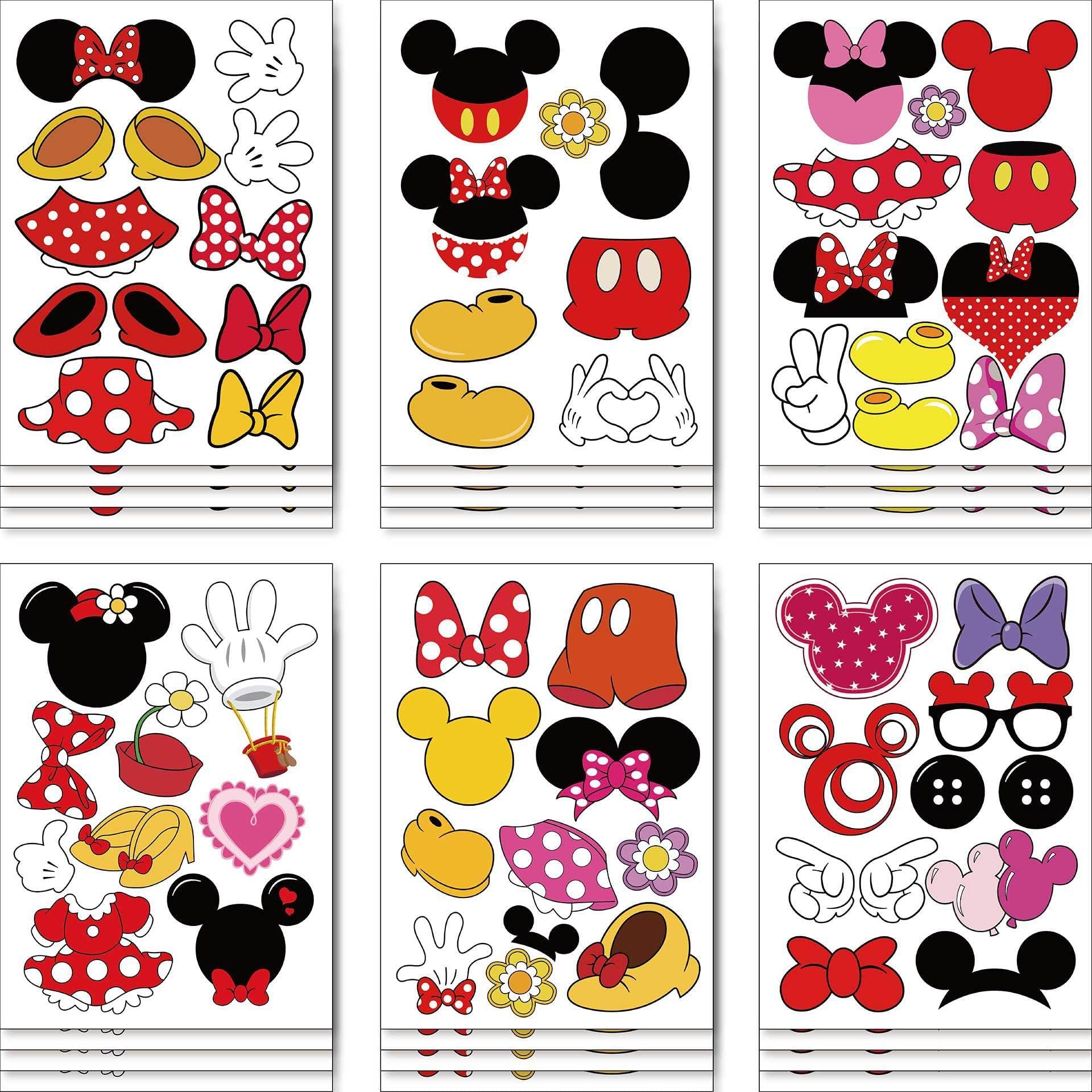 Amazon.com: 24 Mickey Stickers, Mouse Stickers Birthday Party Supplies ...