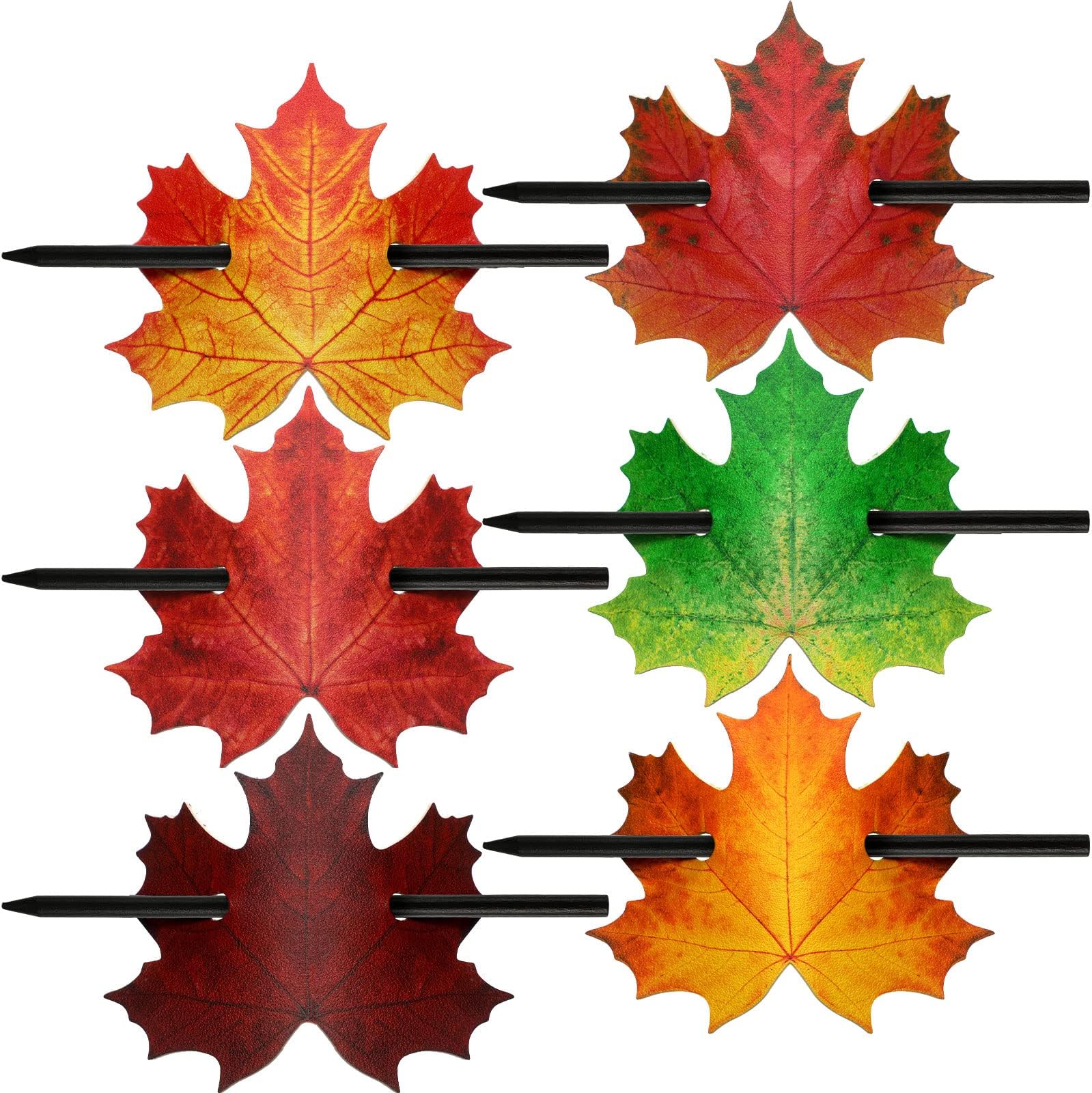Amazon.com : 6 Pcs Maple Leaf Faux Leather Hair Pins and Barrettes ...