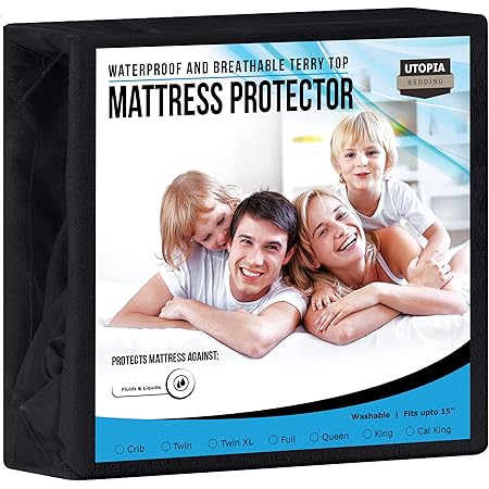 Amazon.com: Utopia Bedding Premium Waterproof Terry Mattress Protector ...