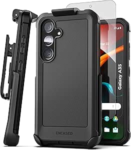 Funda protectora resistente para Samsung Galaxy A35 5G con clip para cinturón y protector de ...