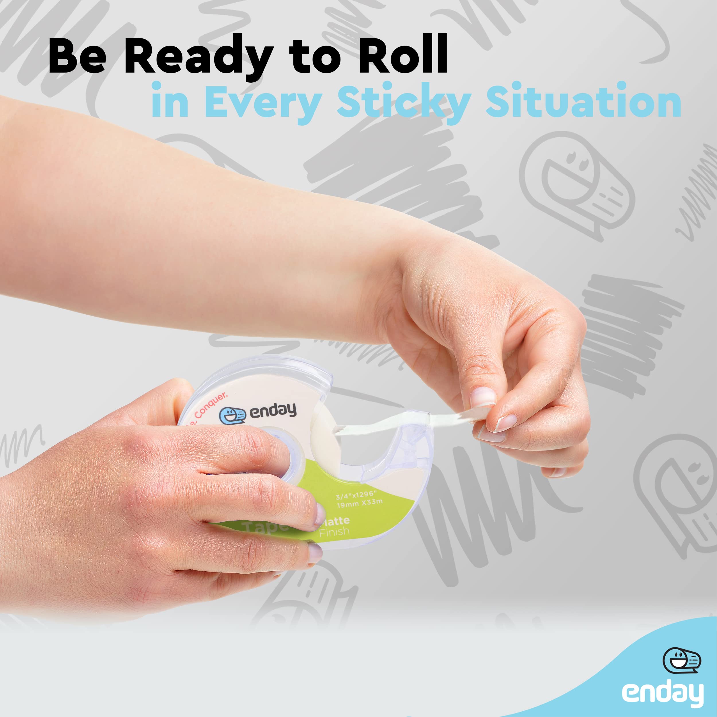 Snapklik.com : Enday Tape Dispenser, Clear Matte Finish Invisible Tape ...