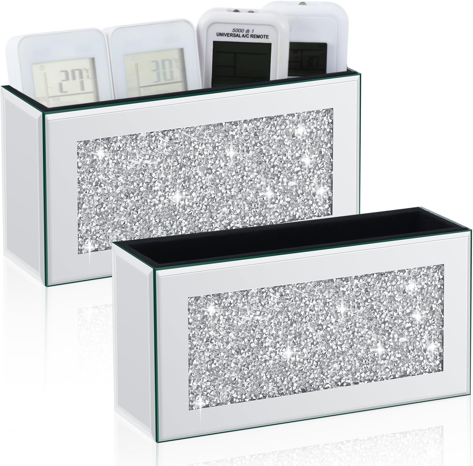 Amazon.com: Pibeyer Mirrored Remote Control Holder Wall Mount, Silver ...