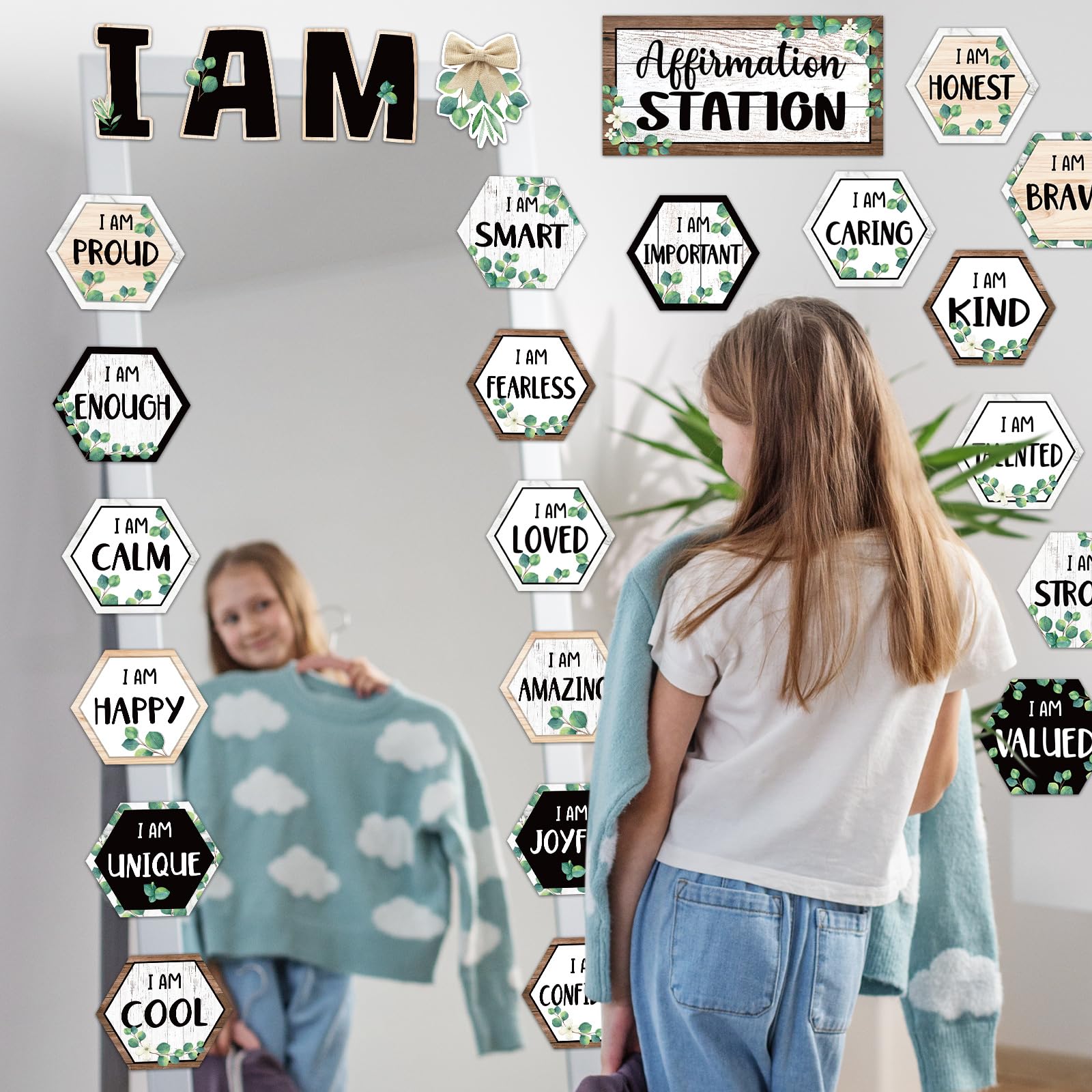 Snapklik.com : Eucalyptus Affirmation Station Bulletin Board Set ...