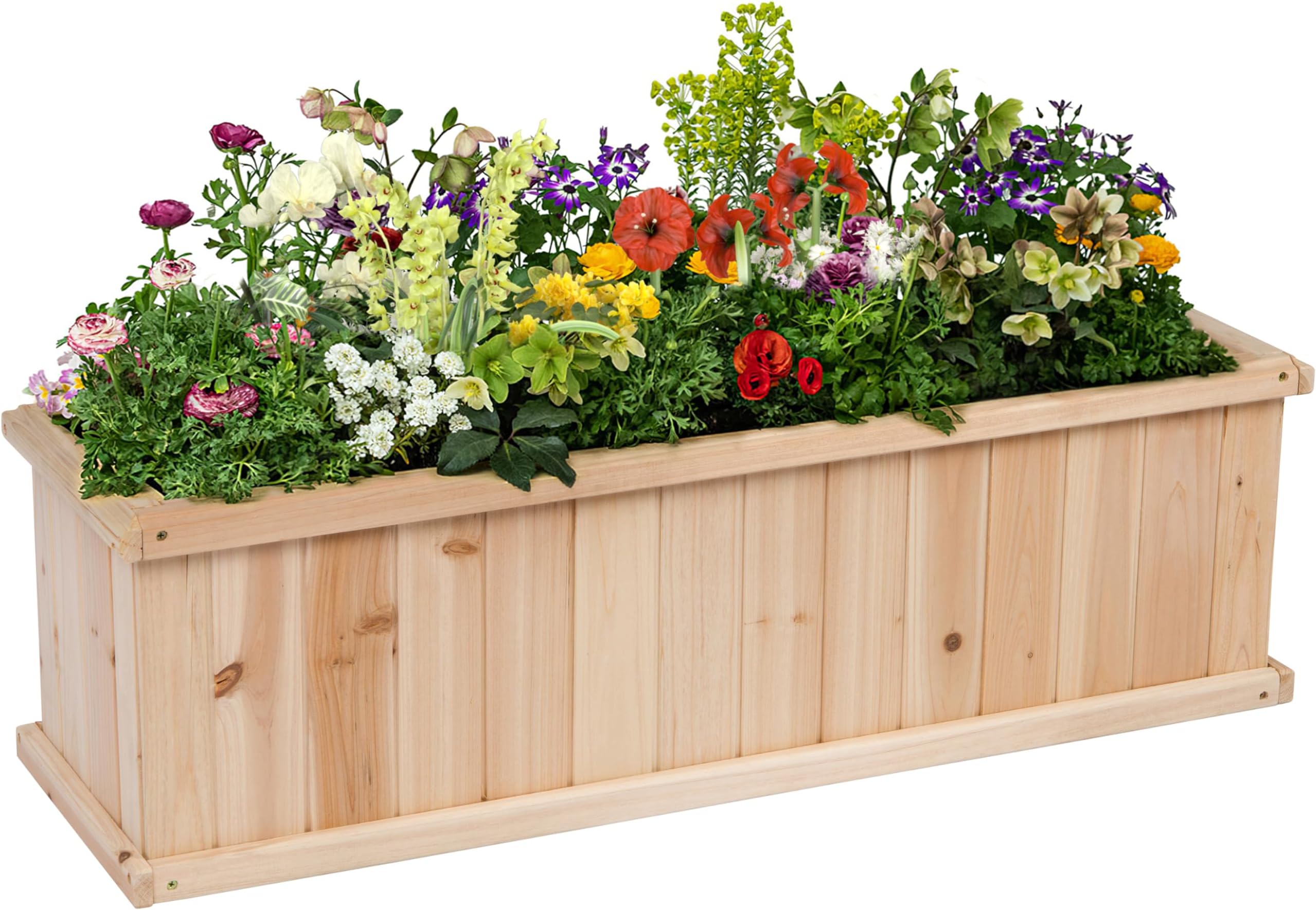 Amazon.com : Jumbl Canadian Cedar Planter Box | Wood Garden Bed for ...