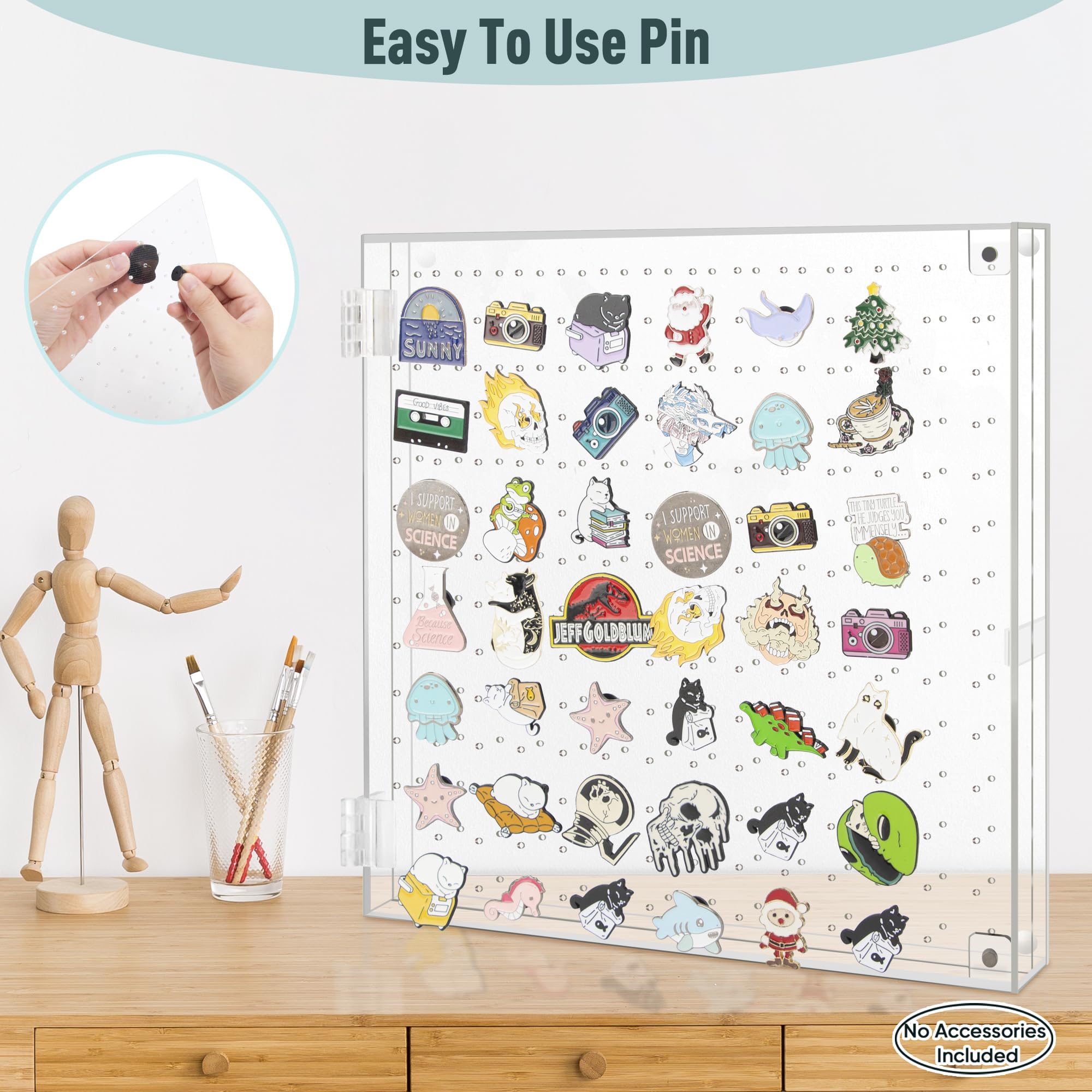 Snapklik.com : Clear Acrylic Pin Display Box, Clamshell Drawer Pins ...
