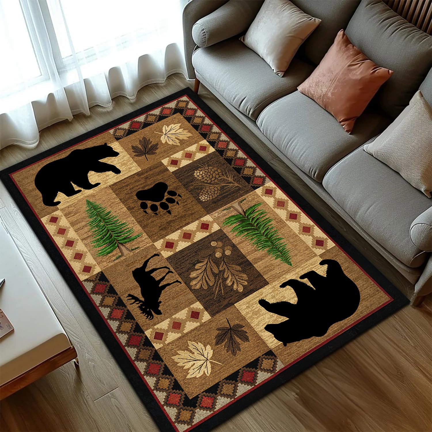 Amazon.com: Bear Decor Rustic Throw Area Rugs Moose, 3x5, 4x6, 5x8, 6x9 ...