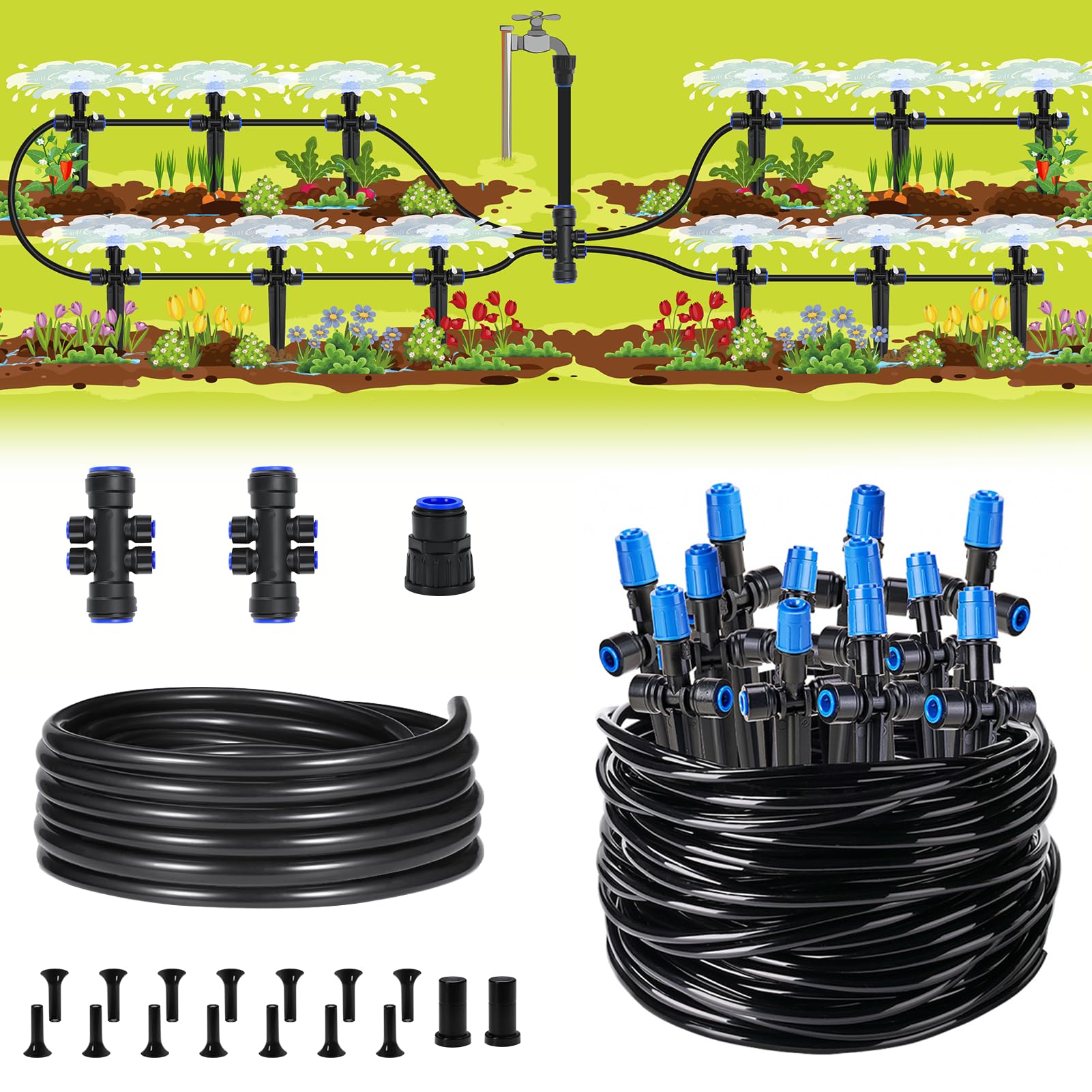 Snapklik.com : HIRALIY 118FT Quick-Connect Drip Irrigation Kit