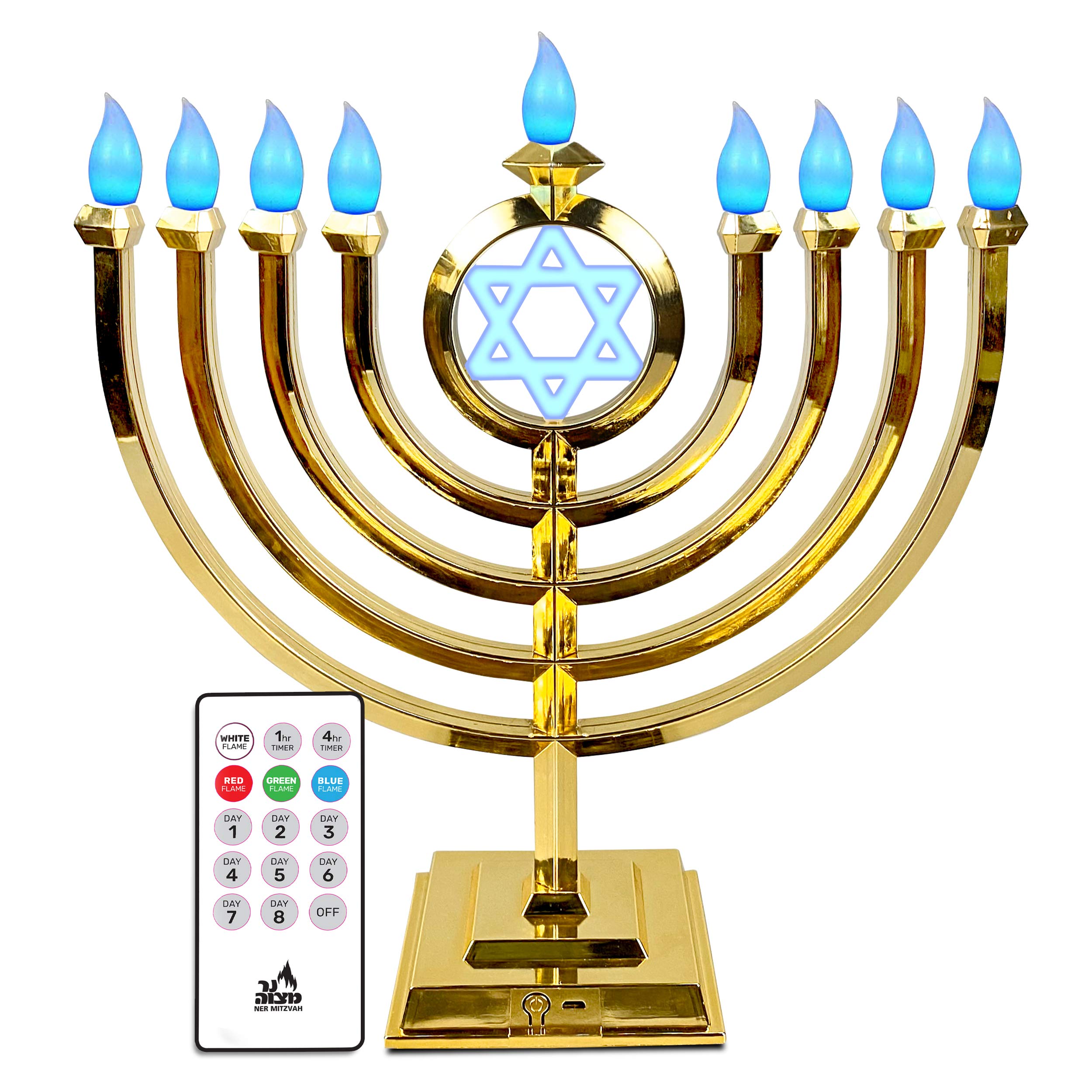LED Electric Hanukkah Menorah - Color Changing LED Traditional Classic ...