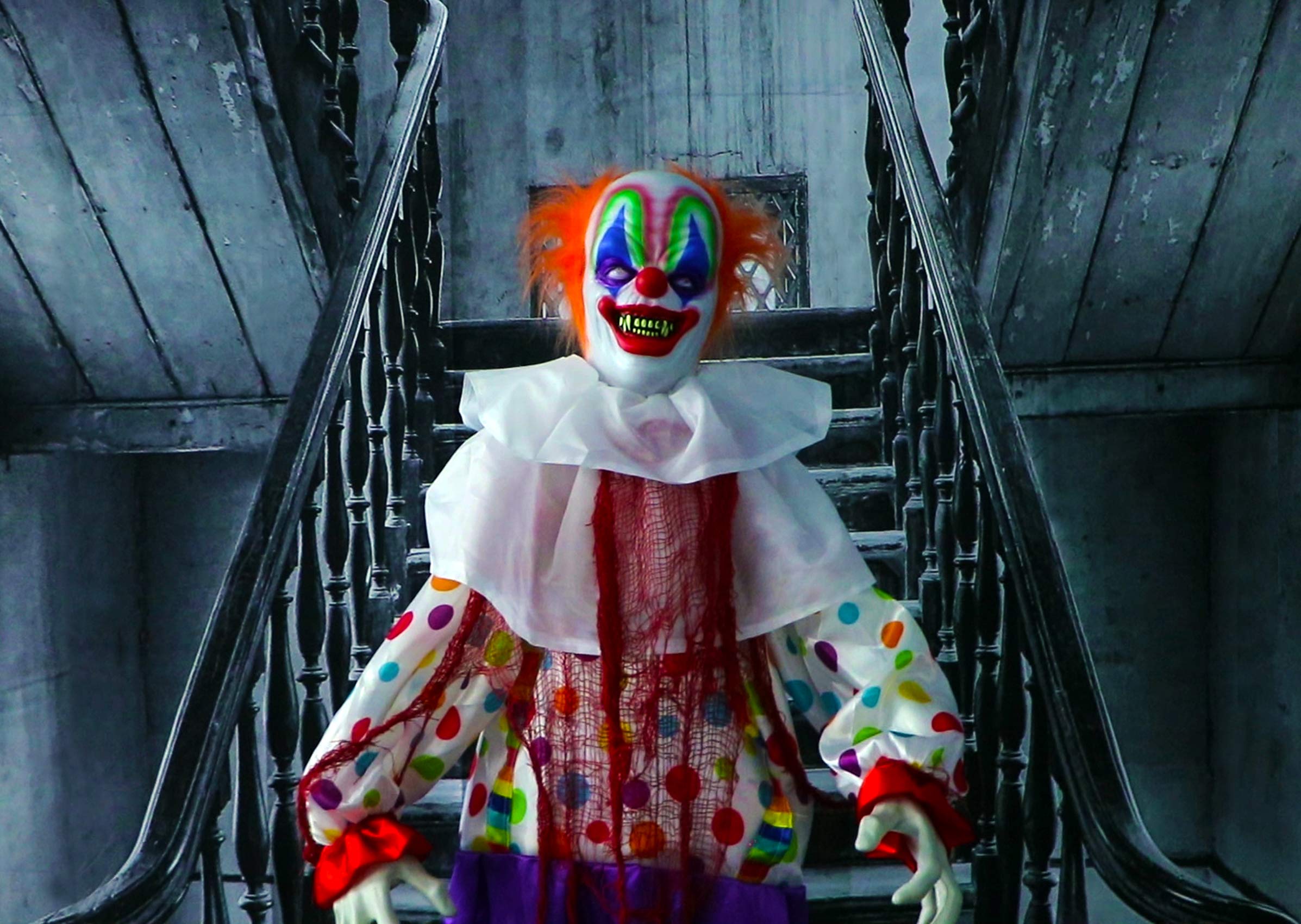 Haunted Hill Farm HHCLOWN-1FLA Life-Size Animated Scary Talking Clown ...