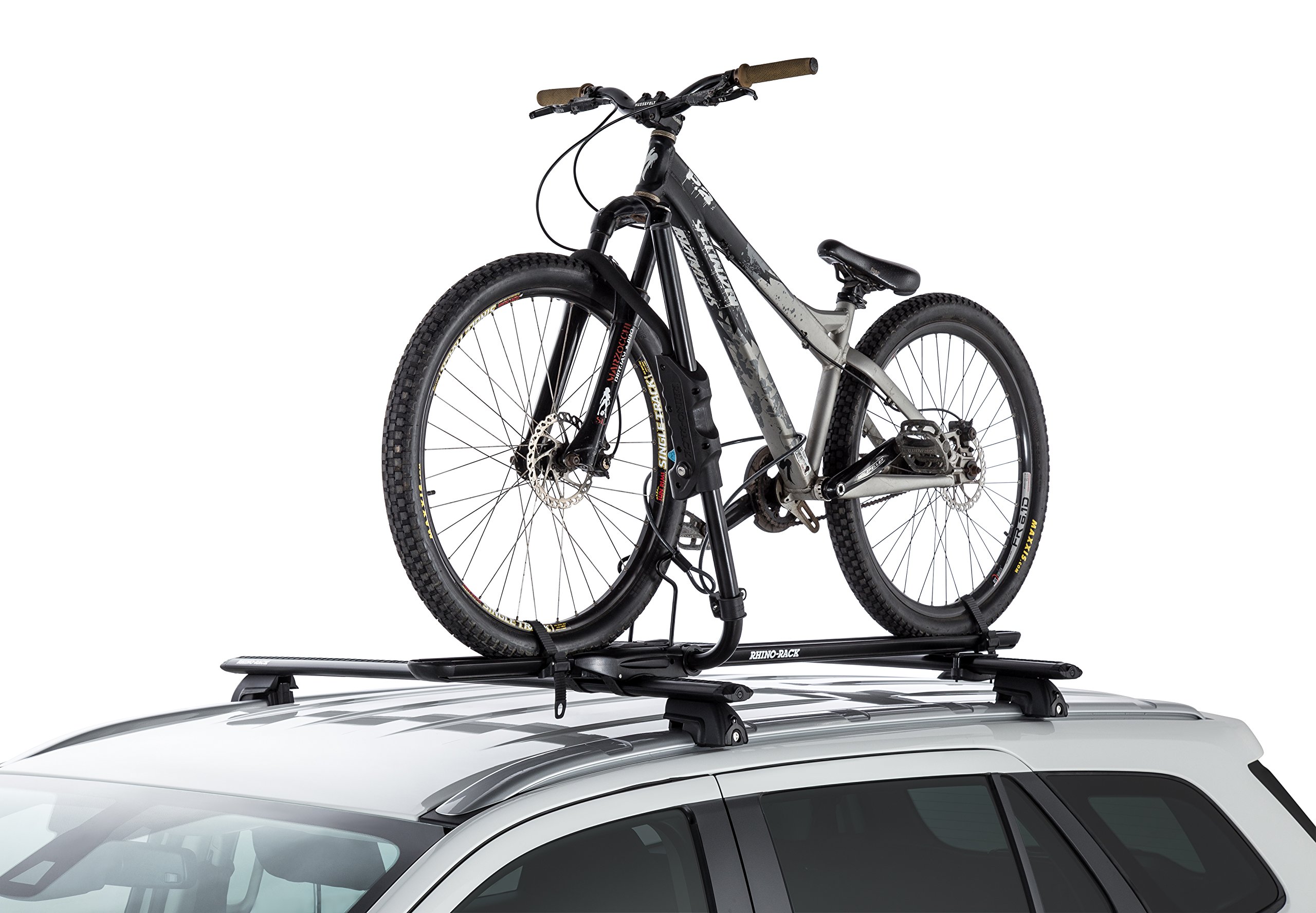 Rhino Rack Bike Roof Rack for Most Bikes, Secure Ratcheting Arm, Three ...