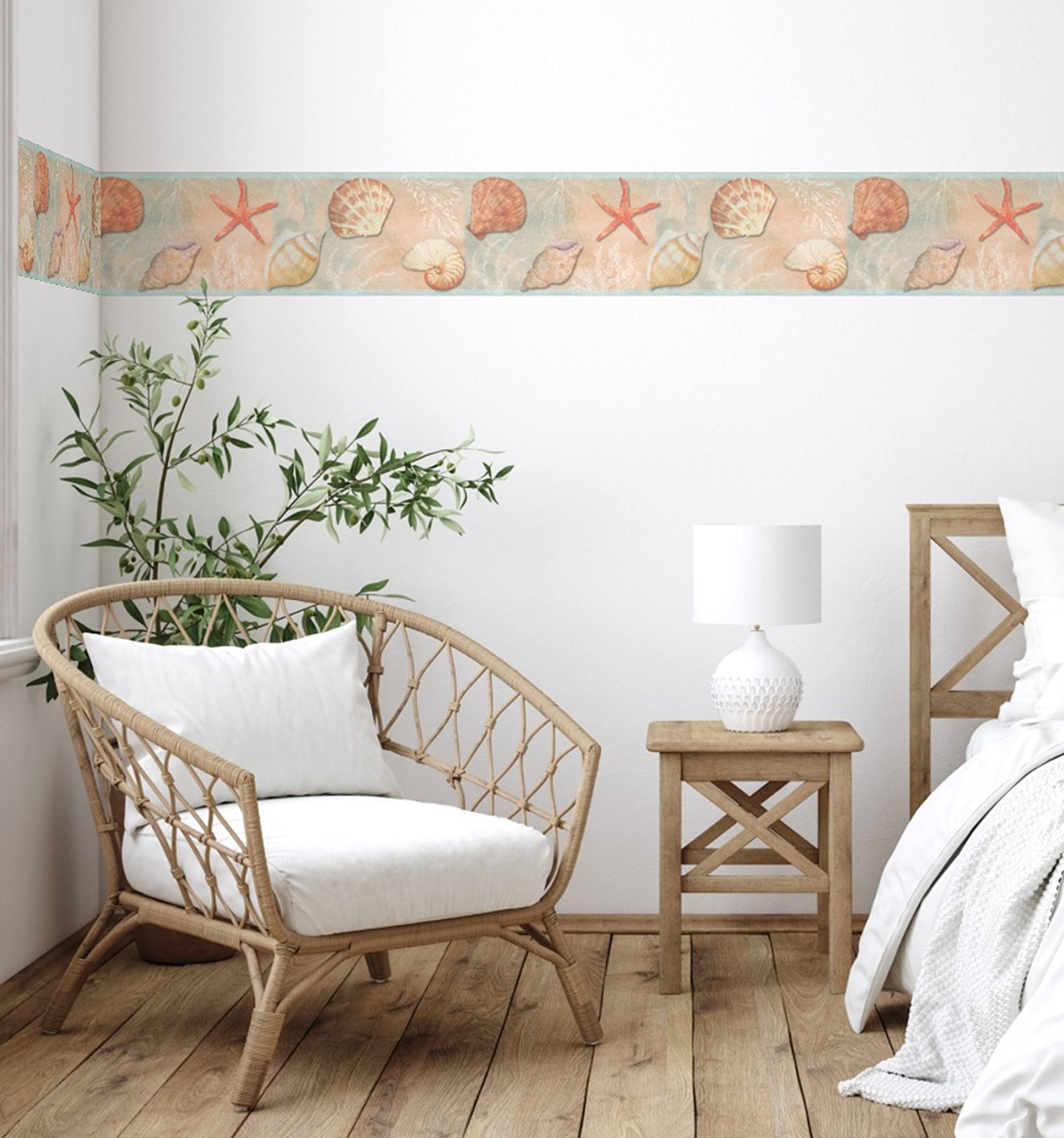 Seashell Wallpaper Border WALLPAPER BORDER SHELLS IN FRAMES BEACH