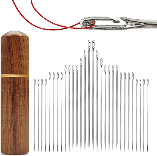 Amazon.com: 30 Pcs Self Threading Sewing Needles, 6 Sizes of Embroidery ...