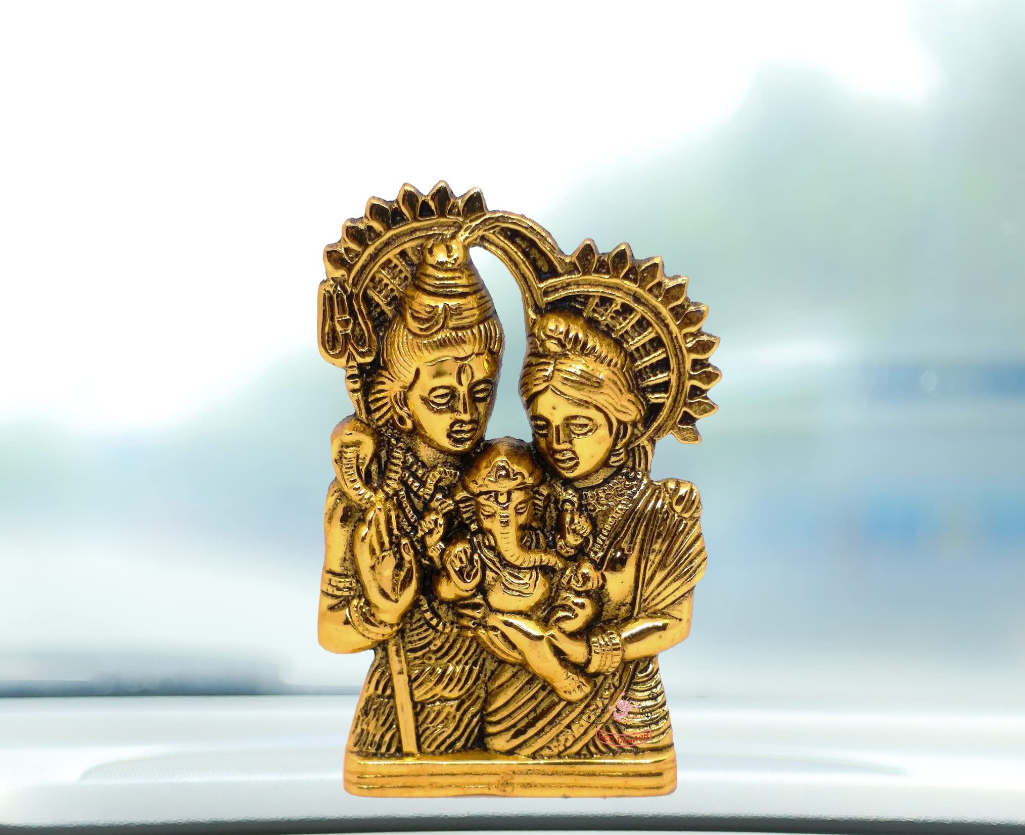 Red Dragon Shiva Parvati Ganesh Idol Shiv Parivar Murti Sacred ...