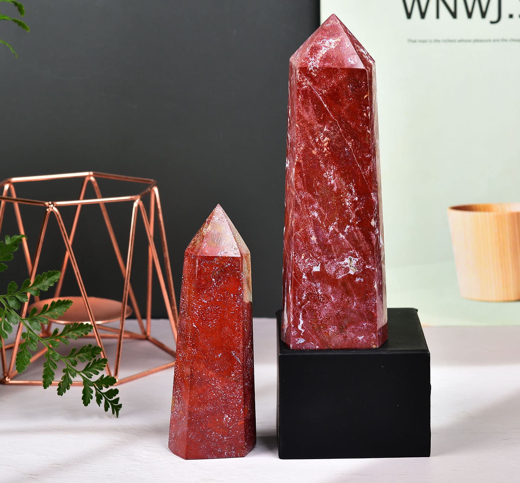 AMOYSTONE Crystal Stone Tower Large Healing Crystal Wand Obelisk 6 ...