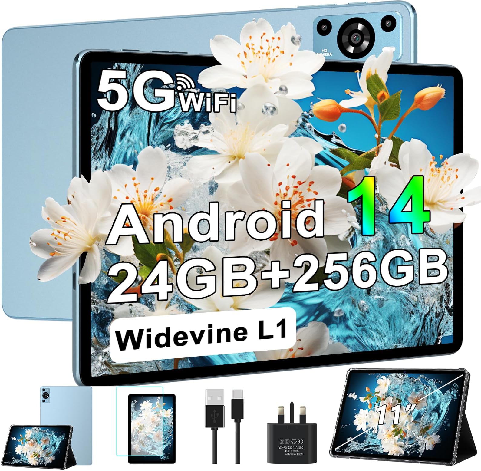 Amazon.com : Tablet 11 inch, 2025 Android 14 Tablet with 24GB RAM 256GB ...