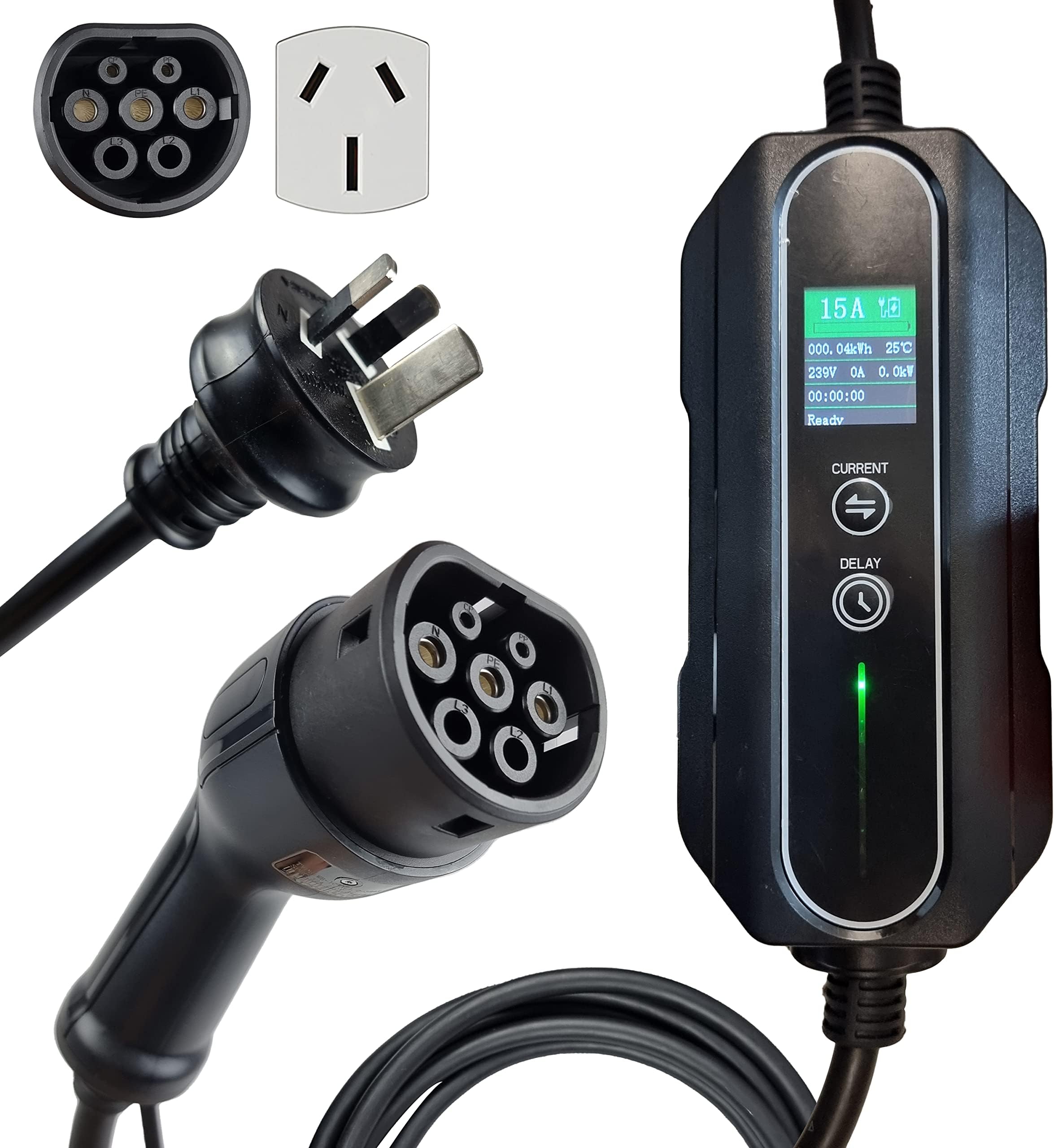 INCHARGEx Portable EV Charger 15A Type 2 Adjustable 15 Amp 3 Pin ...