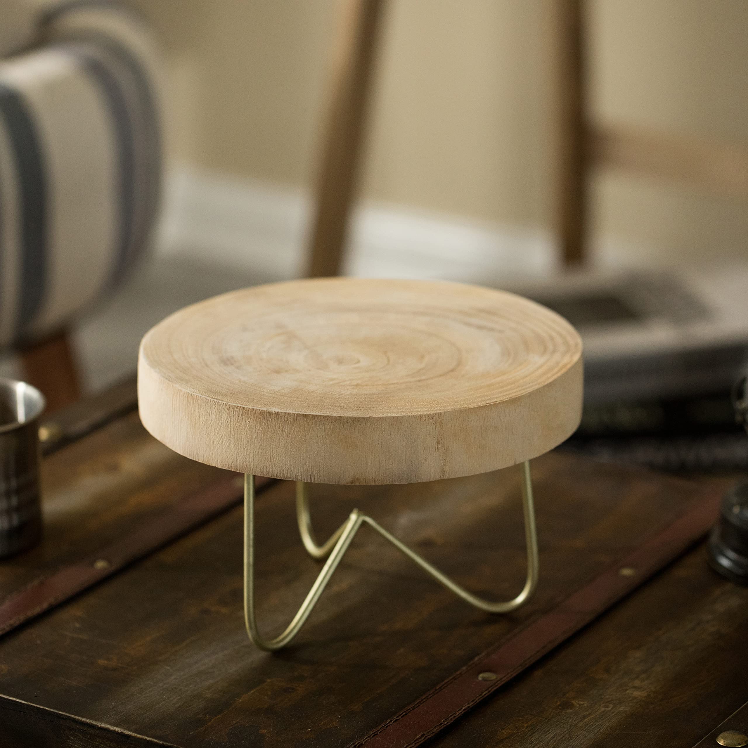 Snapklik.com : Decorative Natural Round Wood Tree Slice Serving Tray