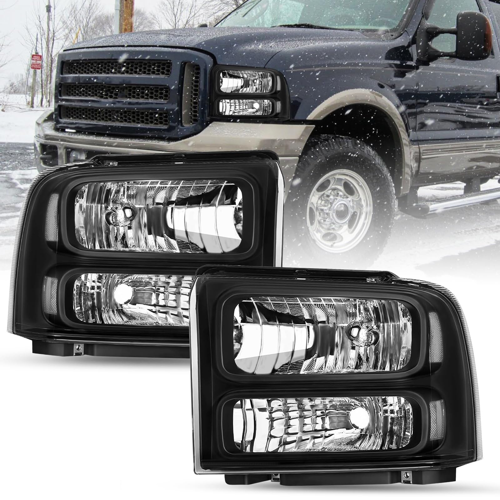 Snapklik.com : Headlight Assembly Fit For 1999-2004 Ford F250 F350 F450 ...