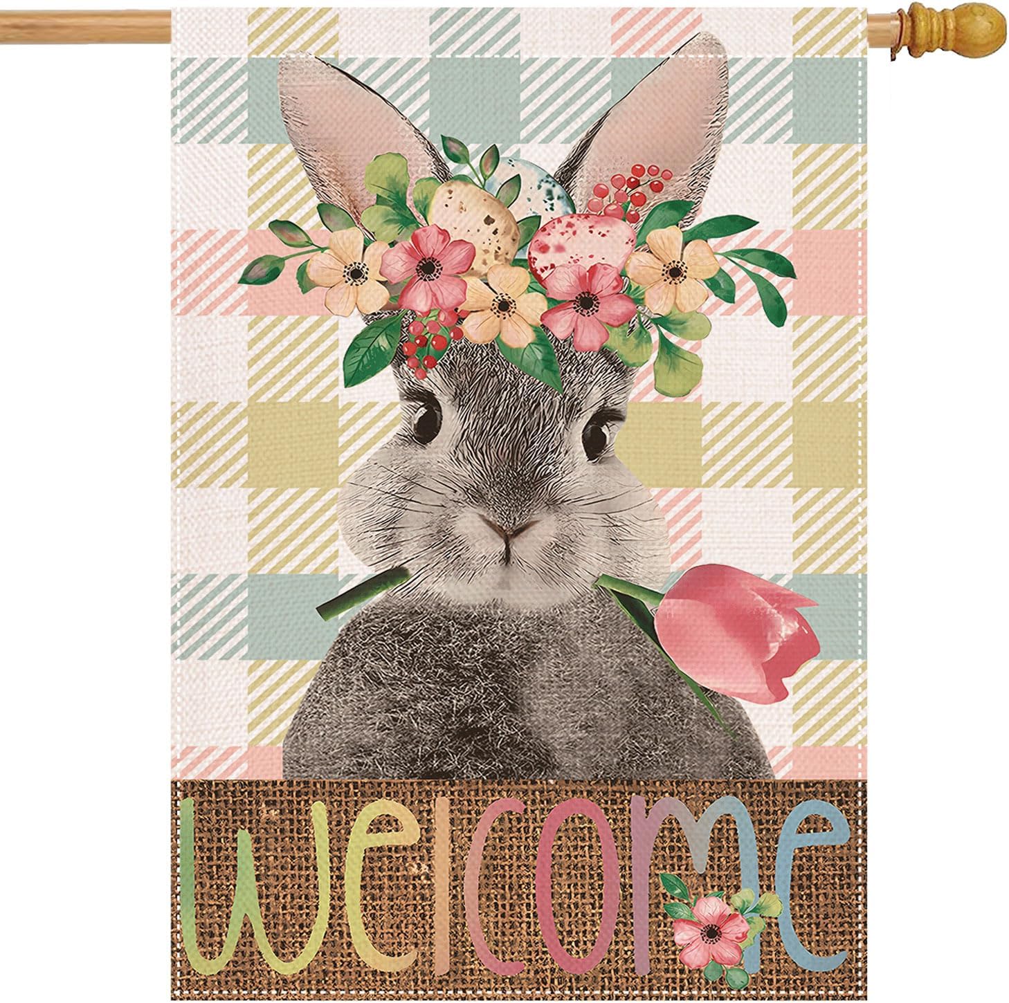 Amazon.com : Easter Flags 28 X 40 Double Sided Spring House Flag ...