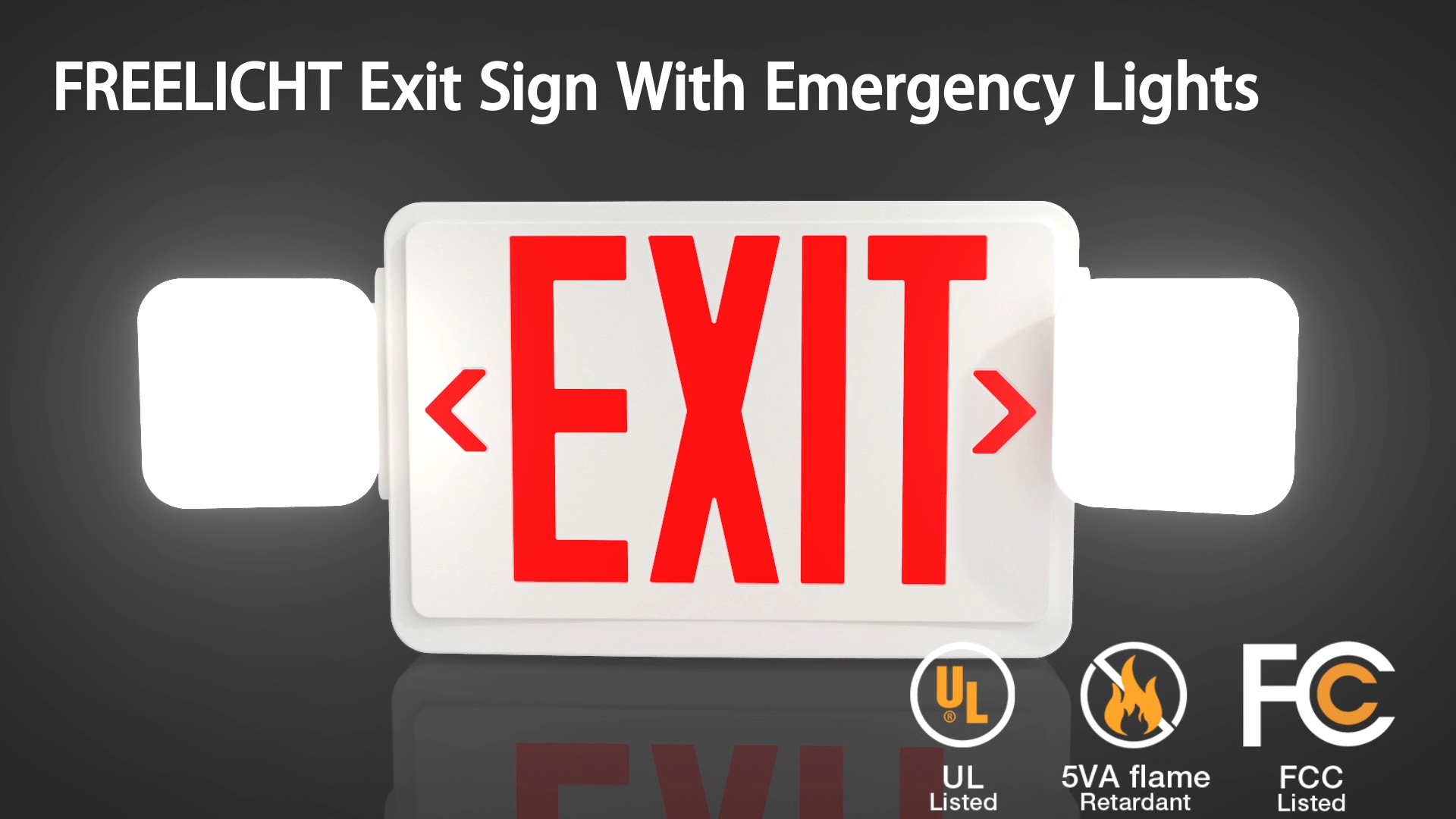 Emergency Light Exit Sign 2pk 6 Volt 45ah Rechargeable Two Head LED