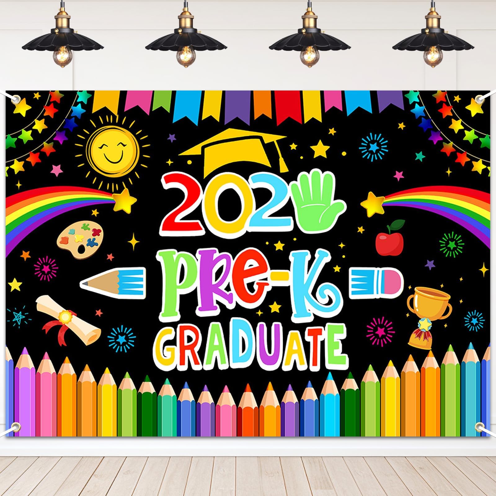 Amazon.com : Lecheme 2025 Preschool Graduation Backdrop Pre ...
