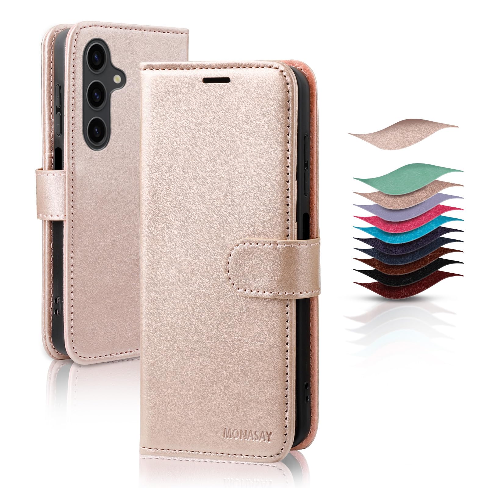 Amazon.com: MONASAY Wallet Case Compatible for Samsung Galaxy A35 5G, [Included Glass Screen ...