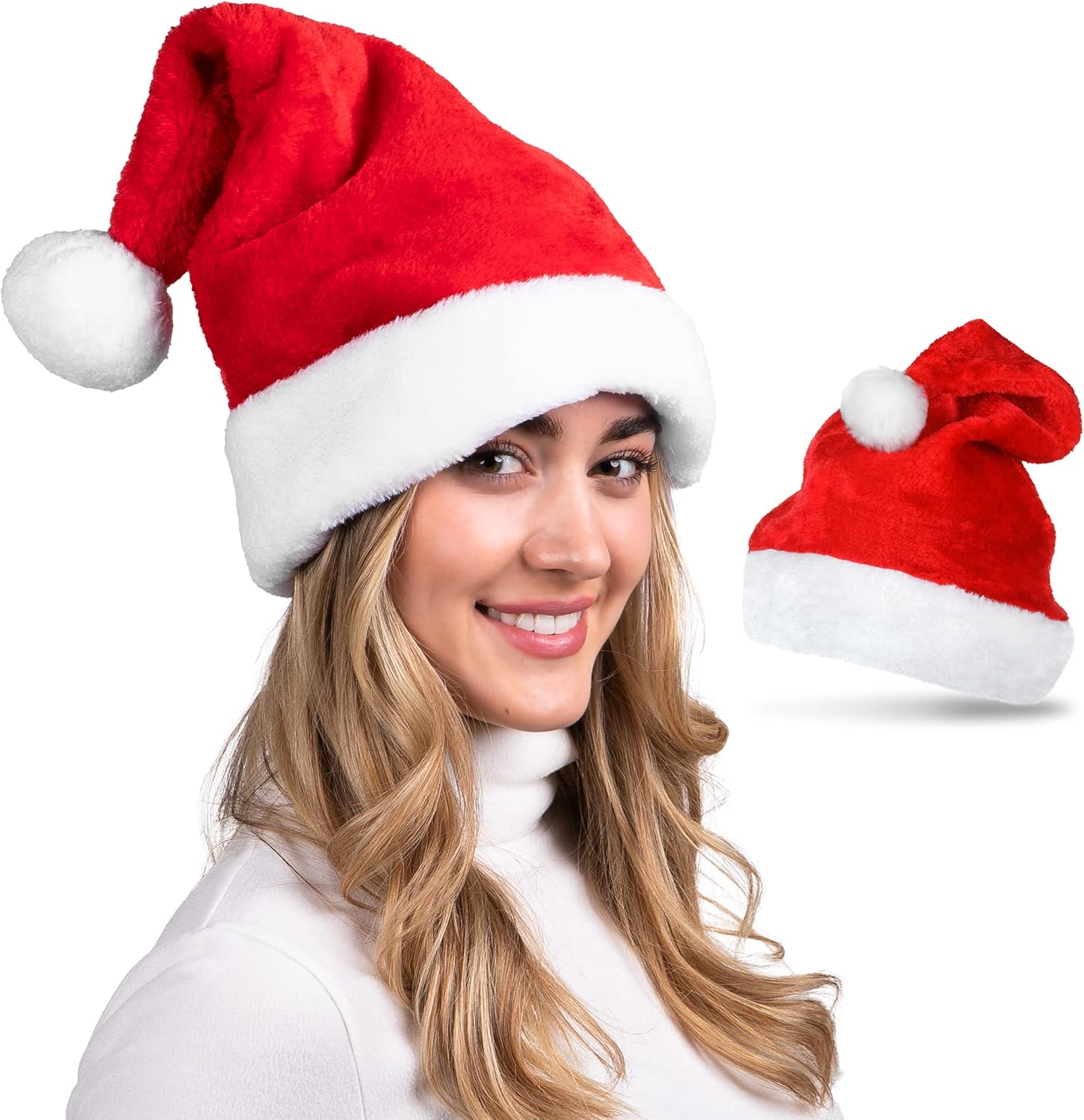Amazon.com: Burgundy Santa Hat Christmas Hat Xmas Holiday Hats For ...