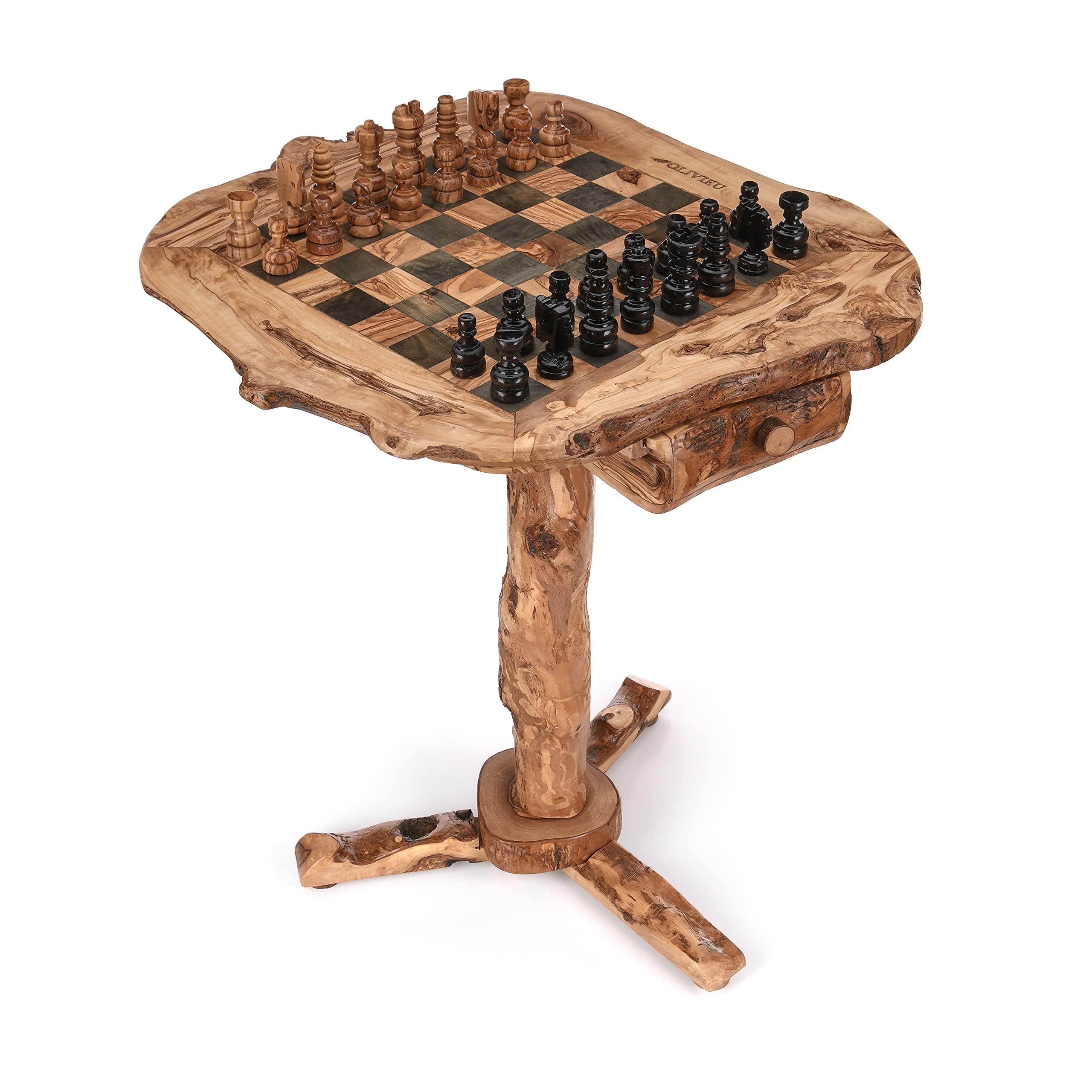 Buy OLIVIEU ~ INTELLIGENTE ~ Chess Table ~ 20 inch ~ Olive Wood Chess ...