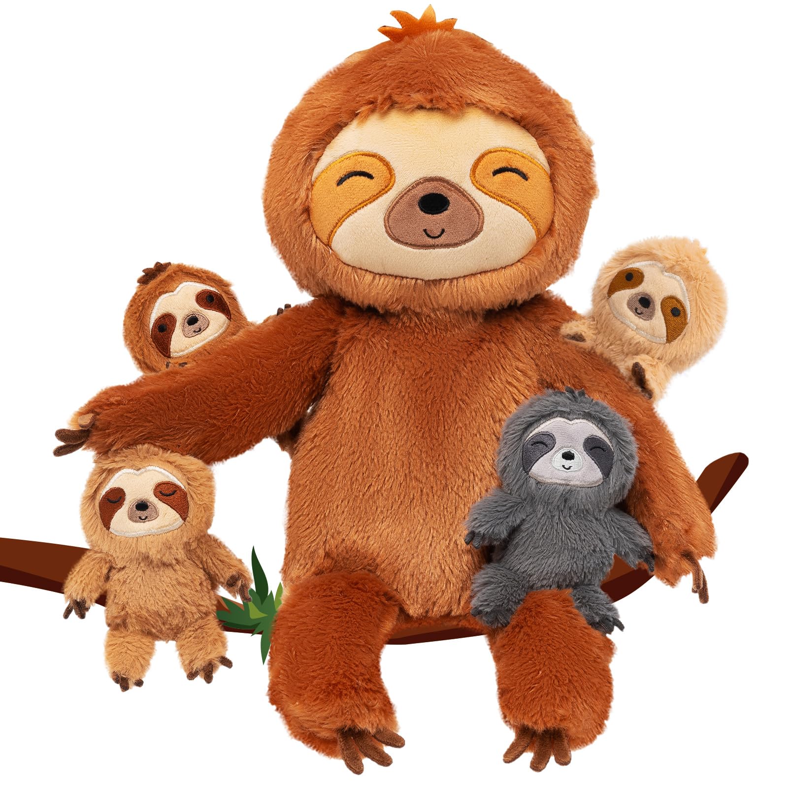 Amazon.com: OUOZZZ Sloth Stuffed Animals with Babies Inside 19" Sloth ...