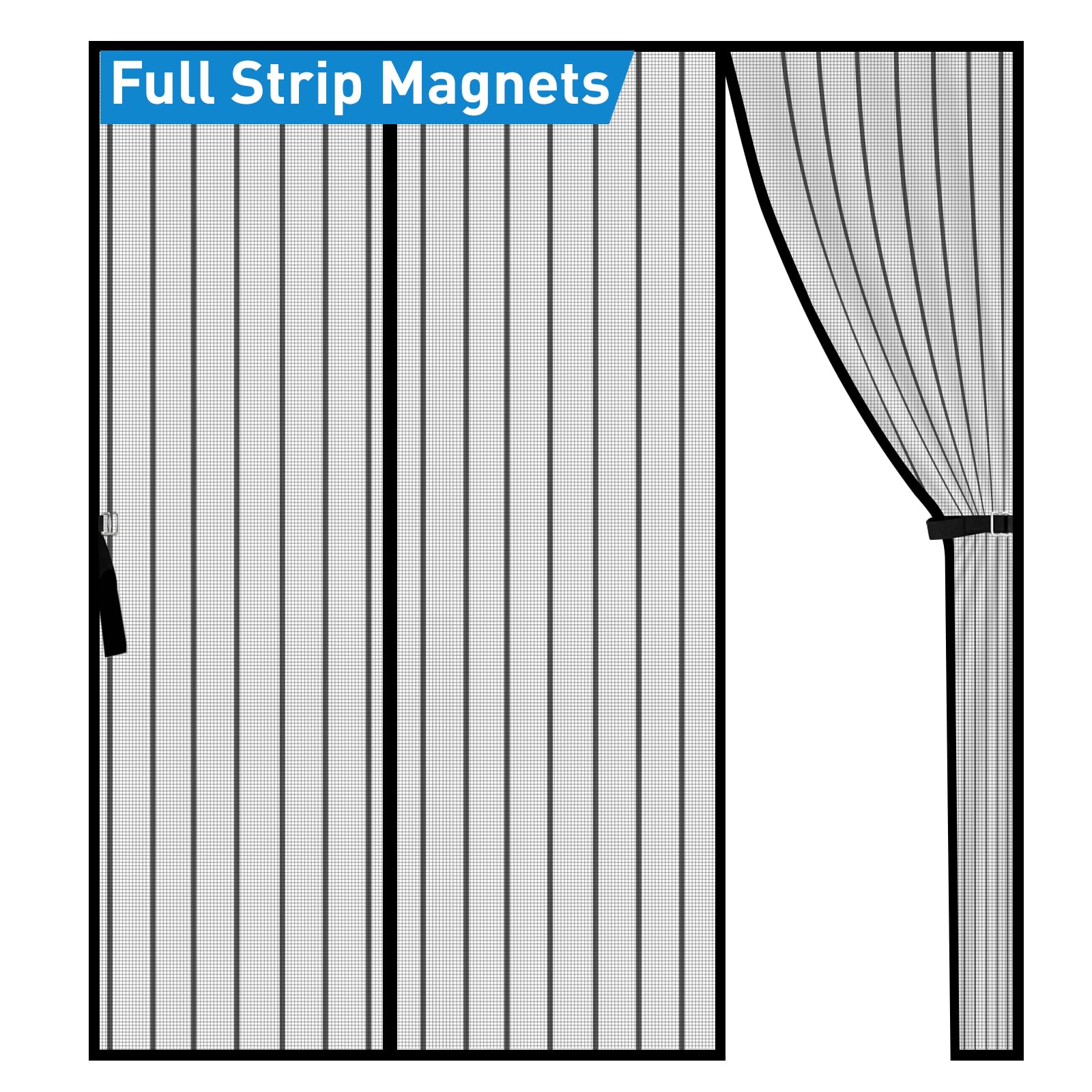 HOMWMPA Upgraded Full Strip Magnets Magnetic Screen Door, Fit Door Size ...