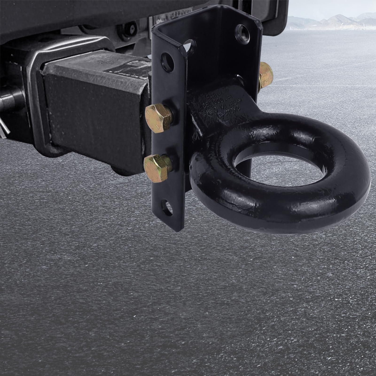 Snapklik.com : Heavy Duty Adjustable Pintle Hitch Lunette Ring