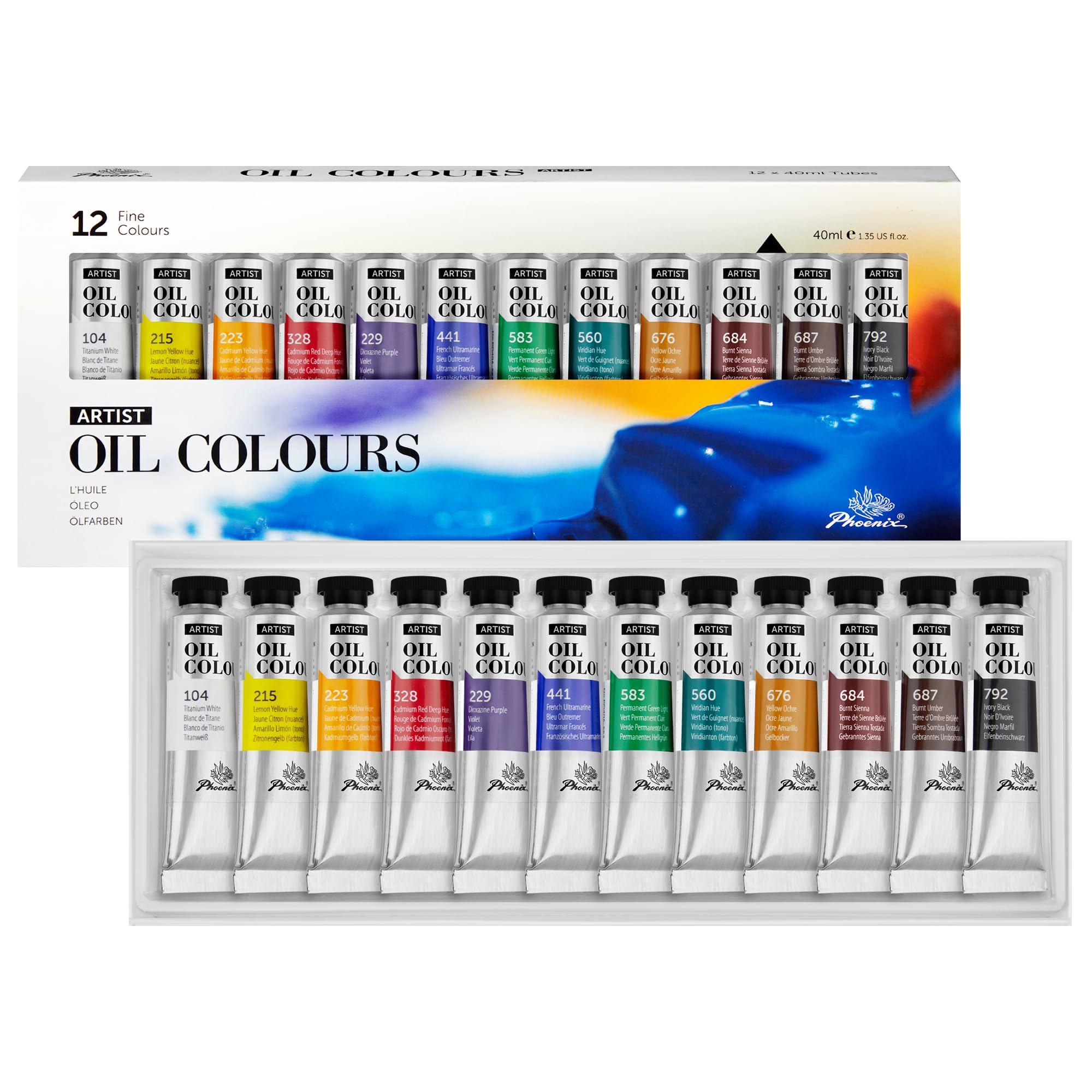 Snapklik.com : Artist Oil Paint Set - 12 Color X 1.35 Oz / 40ml Large ...