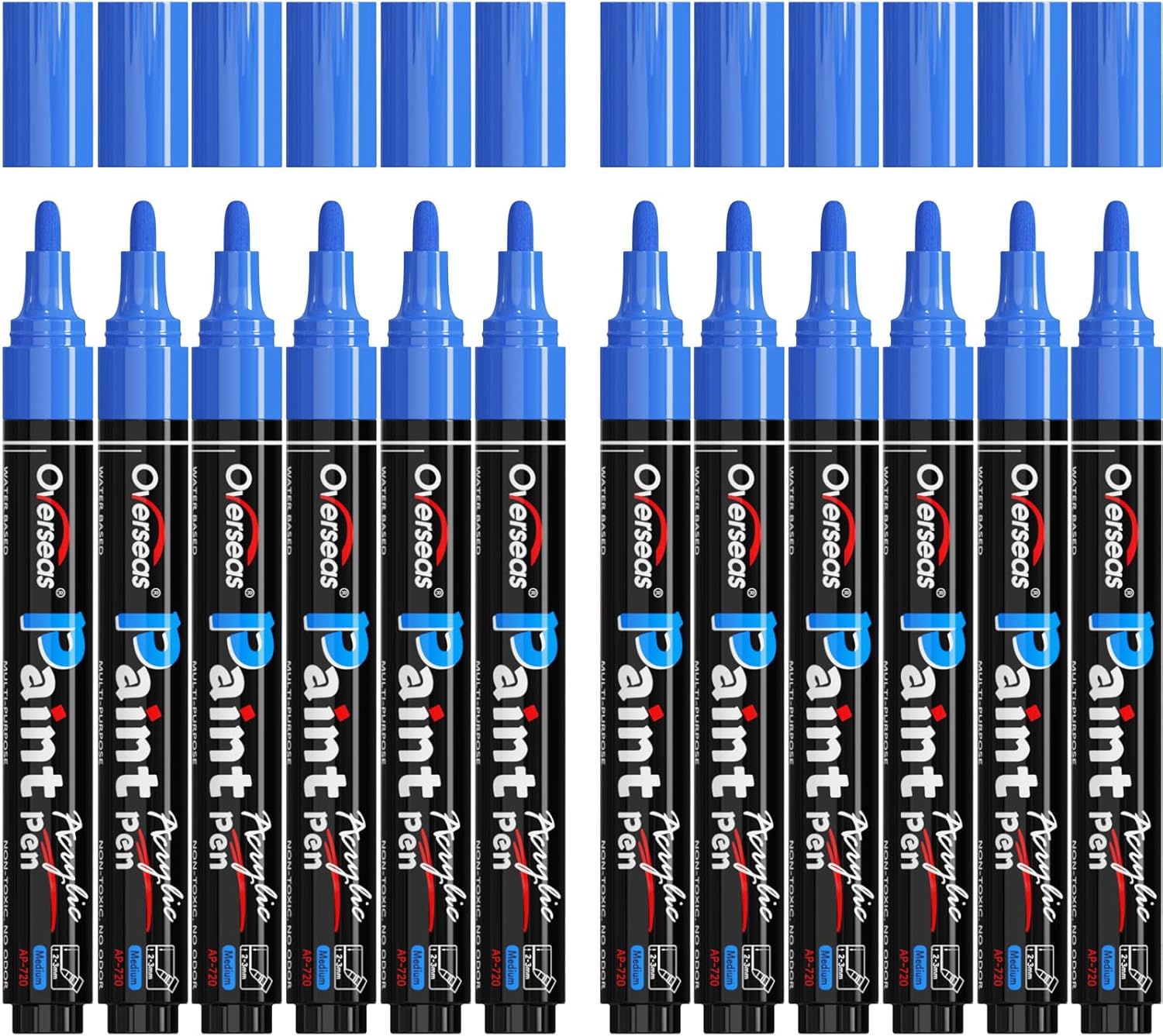 Amazon.com: Overseas Blue Paint Pens Paint Markers - Permanent Acrylic ...