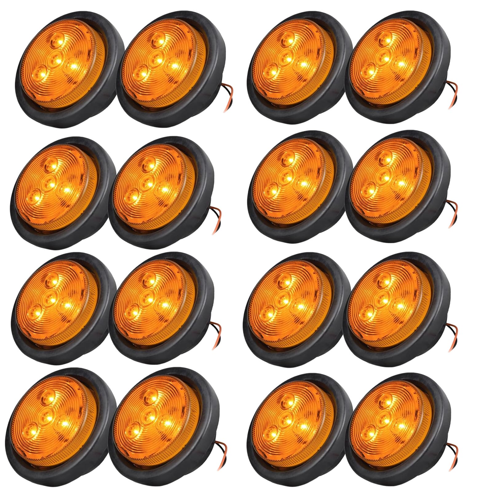 Snapklik.com : NEWSUN 16Pcs Amber 2.5 Round LED Trailer Lights, Side ...