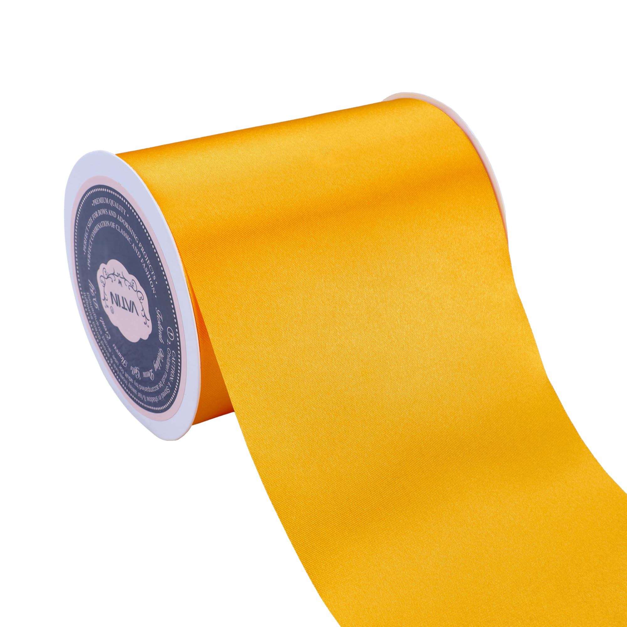 Snapklik.com : VATIN 4 Inch X 22 Yards Wide Gold Yellow Satin Solid ...