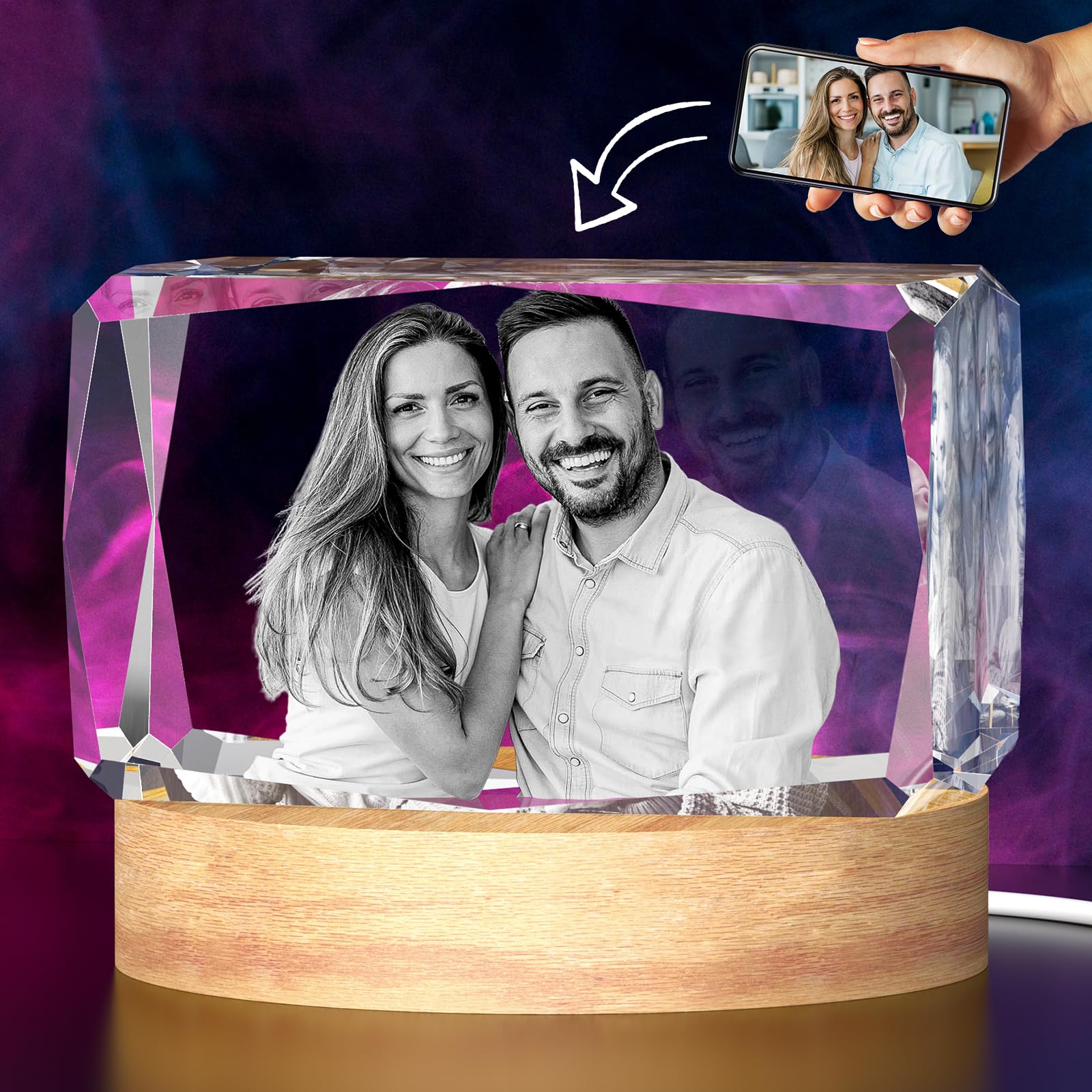 Amazon.com - BCSTYPE 3D Crystal Photo, Personalized Gifts for Her, Him ...