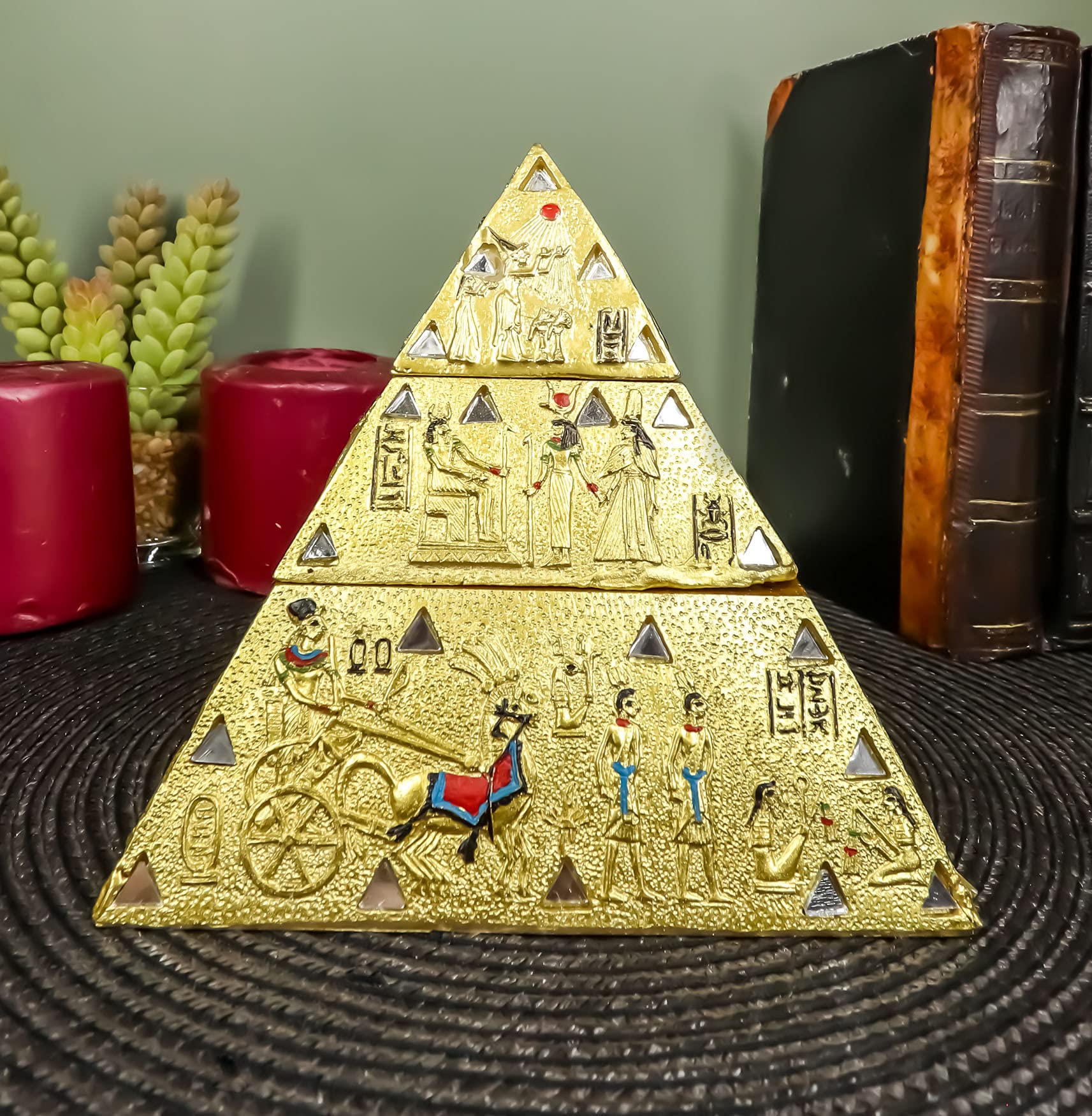 YTC Egyptian Sm. Bronze Pyramid Trinket Box - Egypt Jewelry Container ...