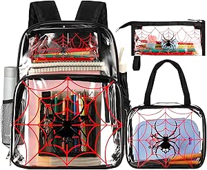 Amazon.com | Paterr 3 Pcs Clear Backpack for Boys Spider Backpack with ...