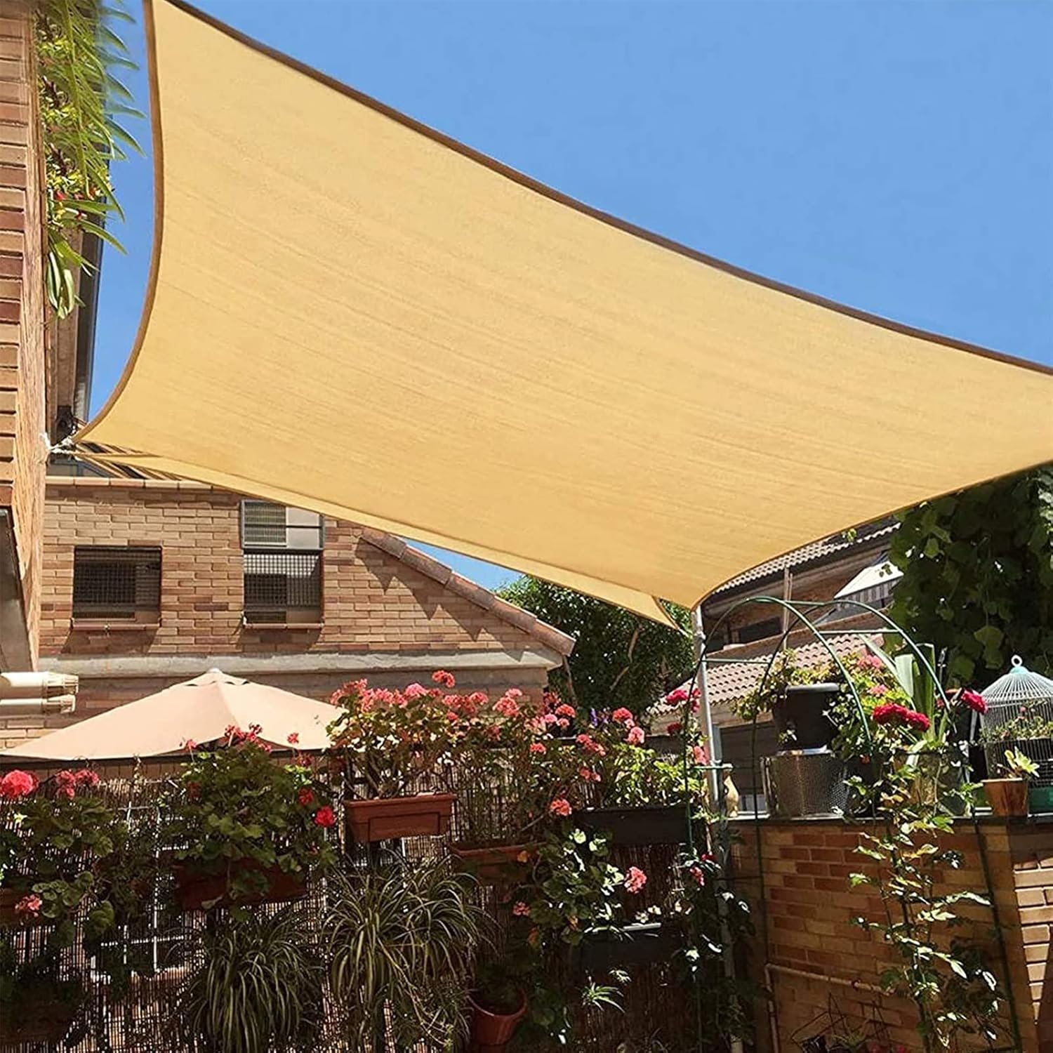 Amazon.com : RHSH Rectangle Sun Shade Sail Canopy Awning for Patio and Garden, Backyard Lawn UV ...