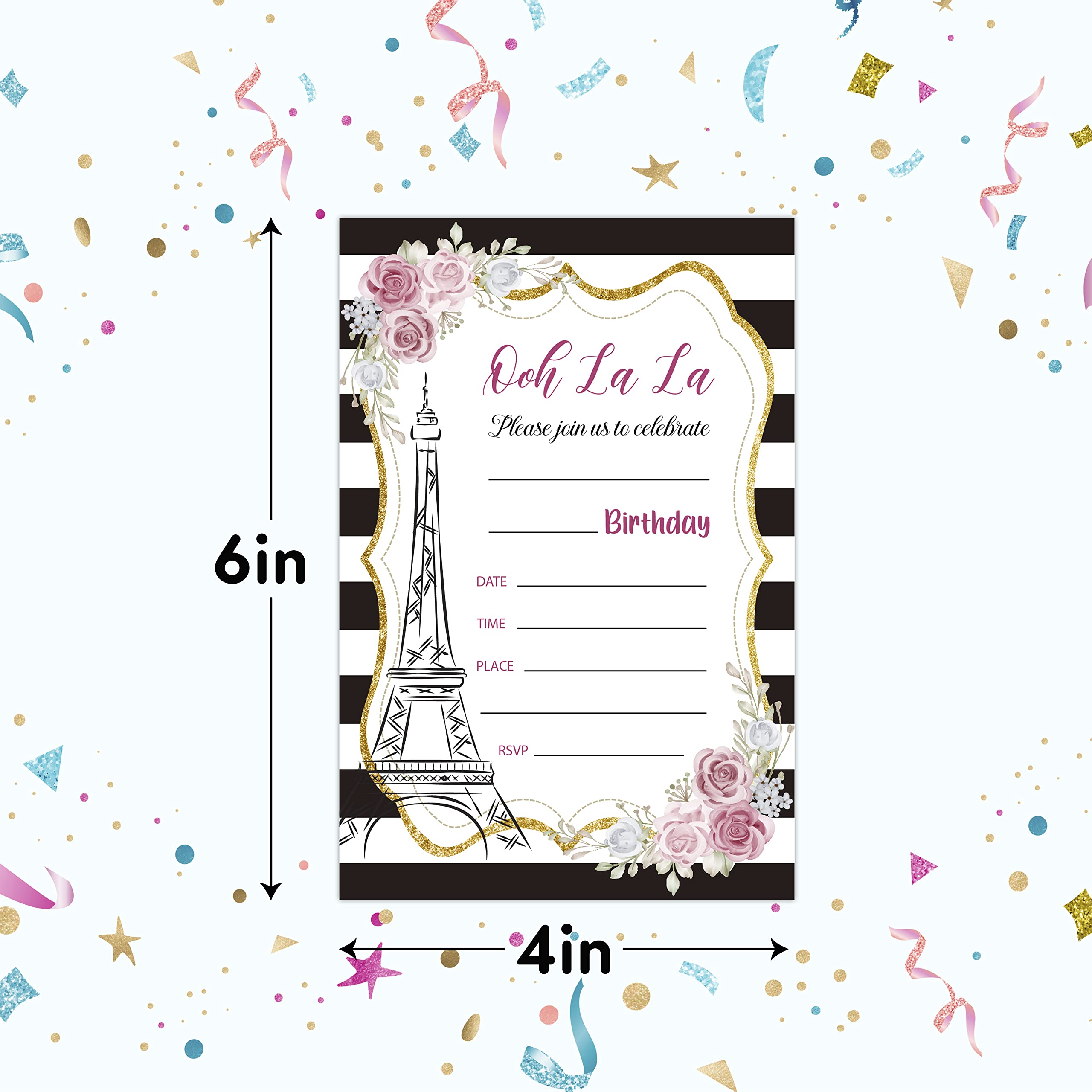 Paris Birthday Invitation Printable Template