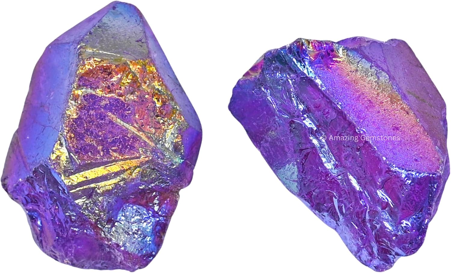 Amazon.com: 2 Pieces Amethyst Aura Quartz Raw Crystals and Healing ...