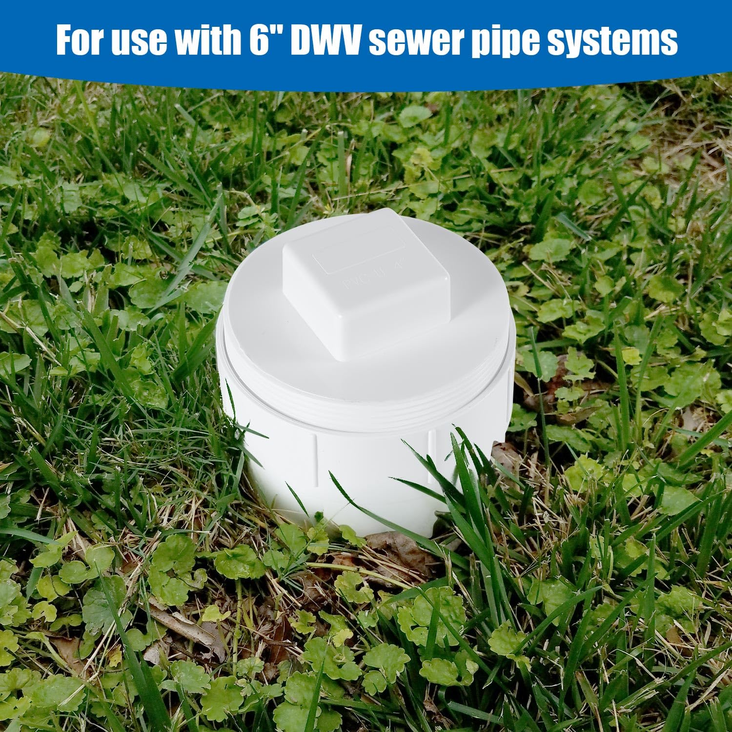 Sewer Cleanout Cap Fitvell 6\" PVC Sewer Cleanout Adapter With Plug ...