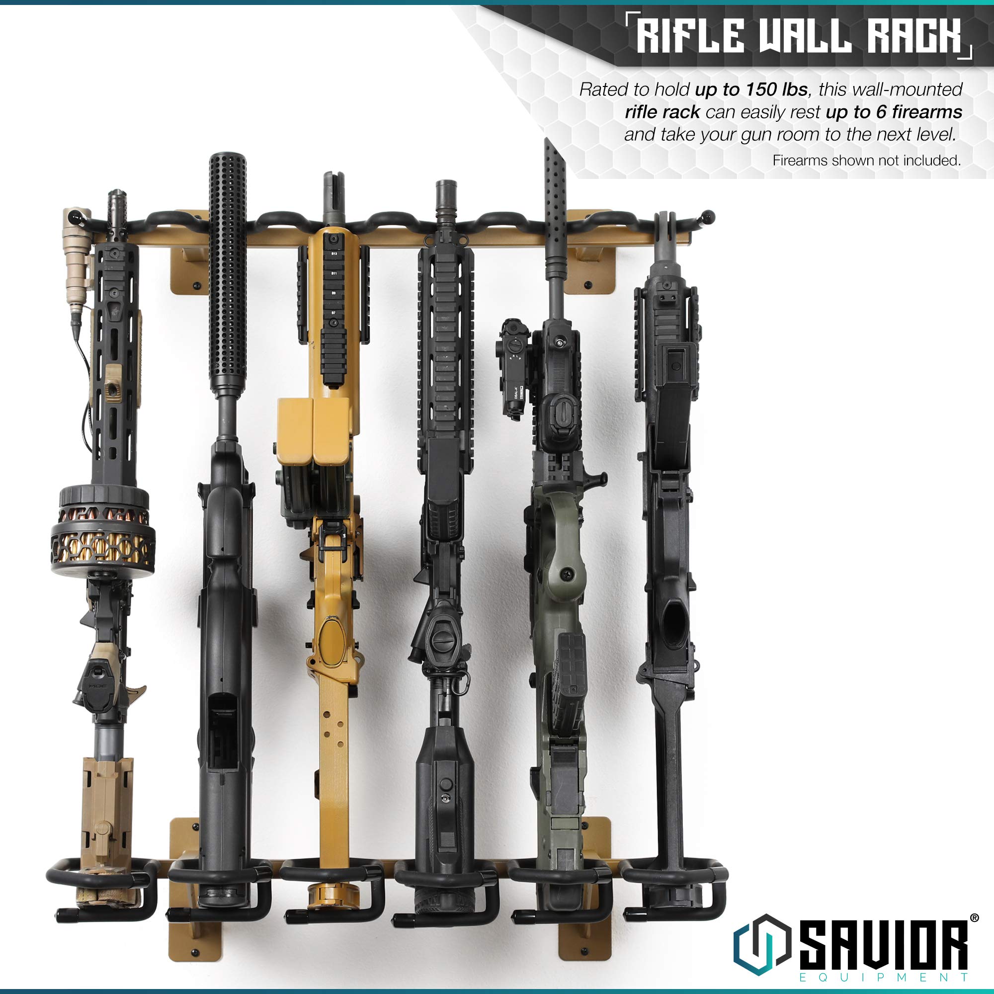 Savior Equipment Wall-Mount Rifle Rack Tactical Shotgun Carbine Firearm ...
