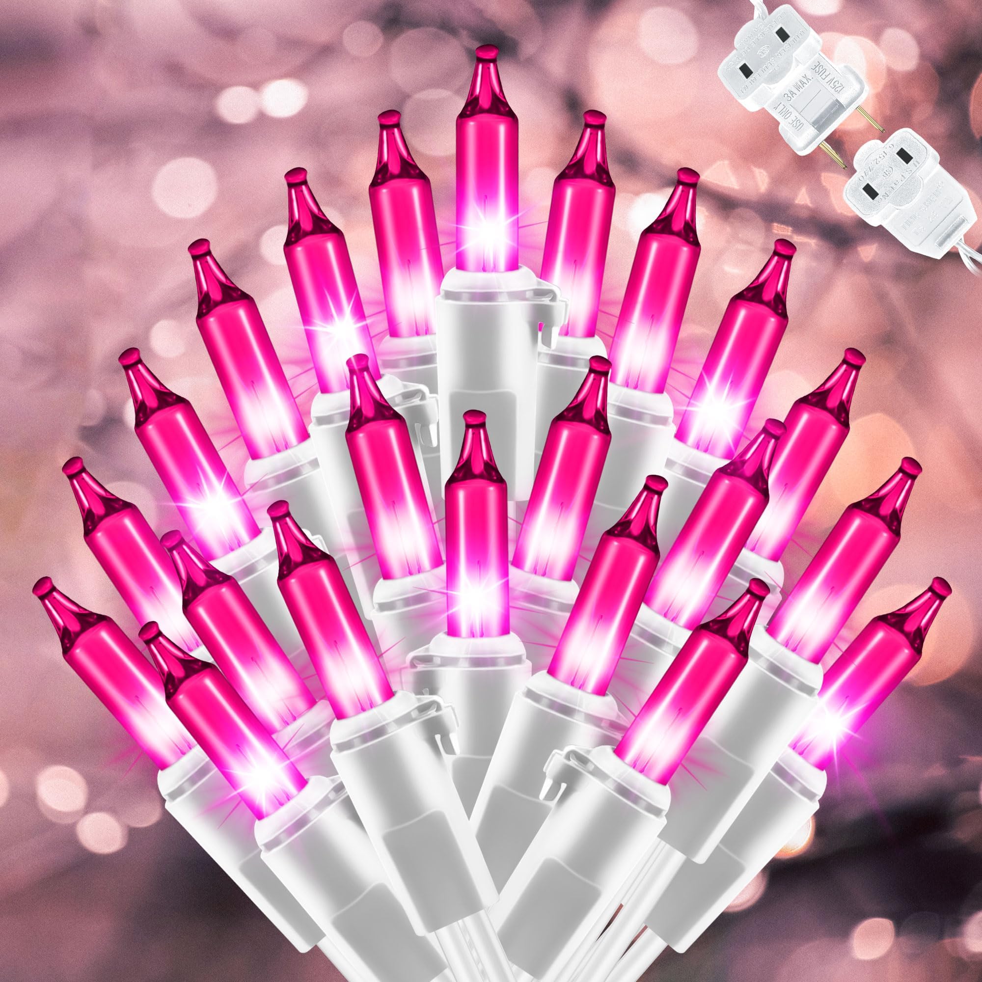 Amazon.com: Twinkling Pink String Lights, 50.8 FT 48 of 200 Random ...